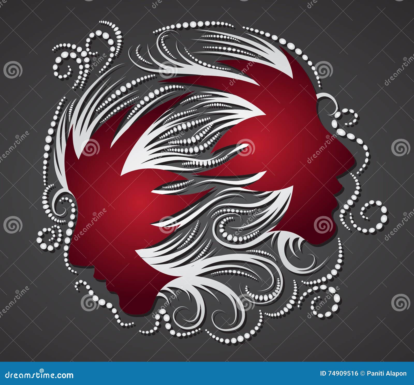 Line Face and Hair Abstract Stock Vector - Illustration of outline ...