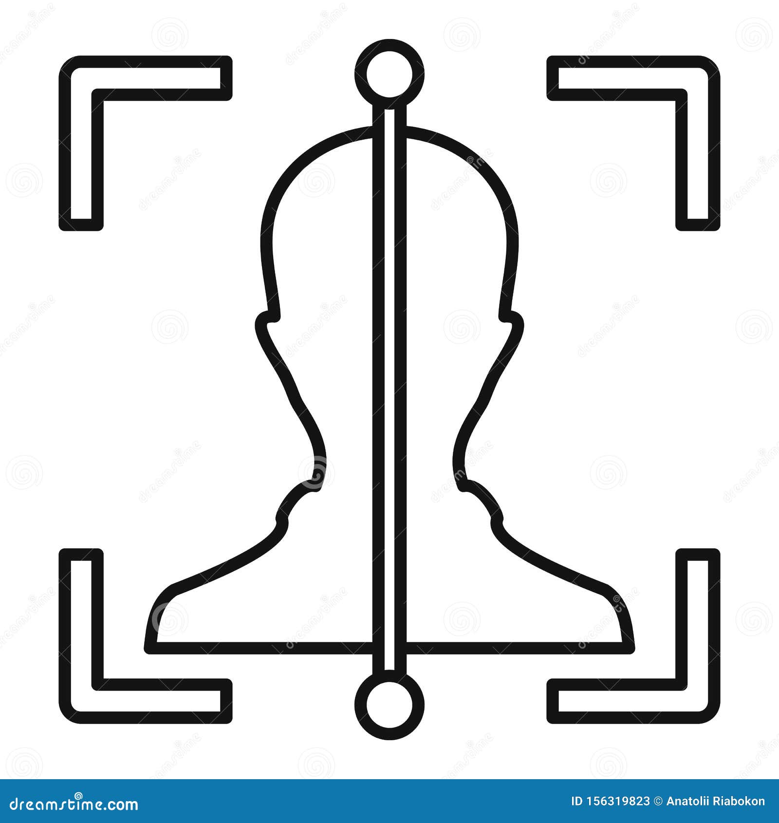 Line Face Scan Icon, Outline Style Stock Vector - Illustration of ...