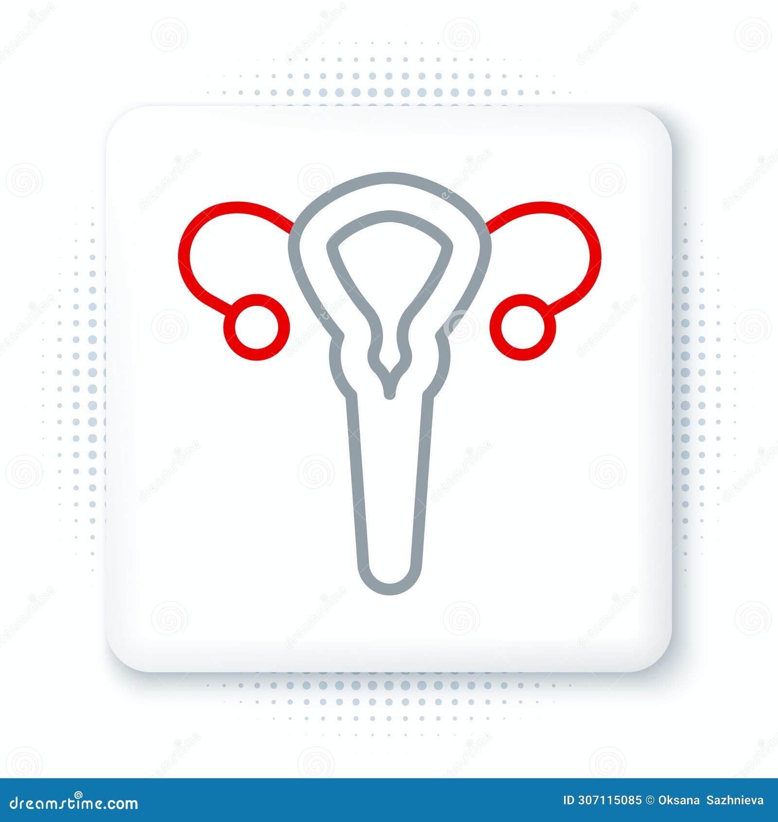 Line Female Reproductive System Icon Isolated On White Background