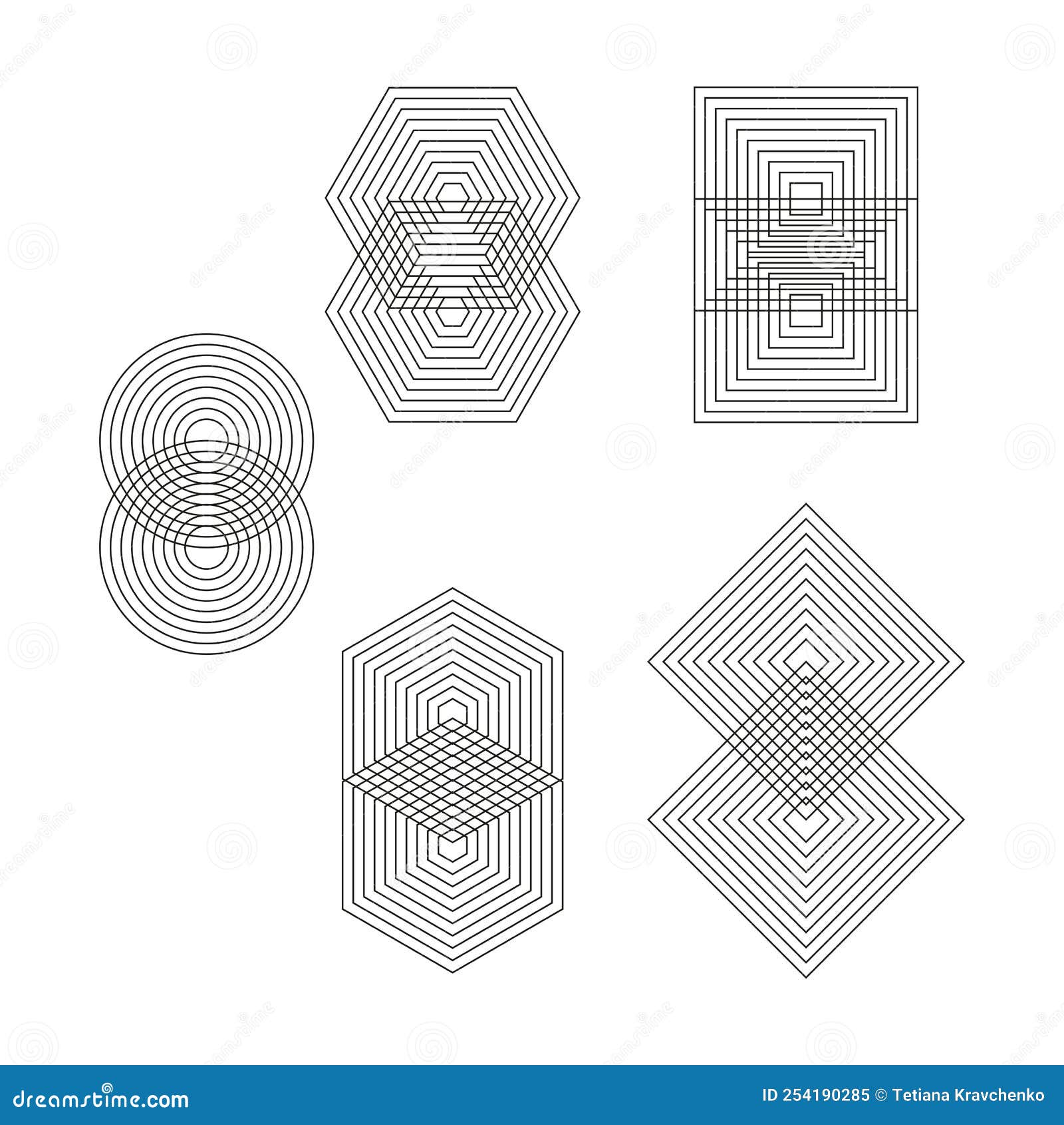 Line Figures Perspective. Geometric Element. Vector Illustration. Stock ...