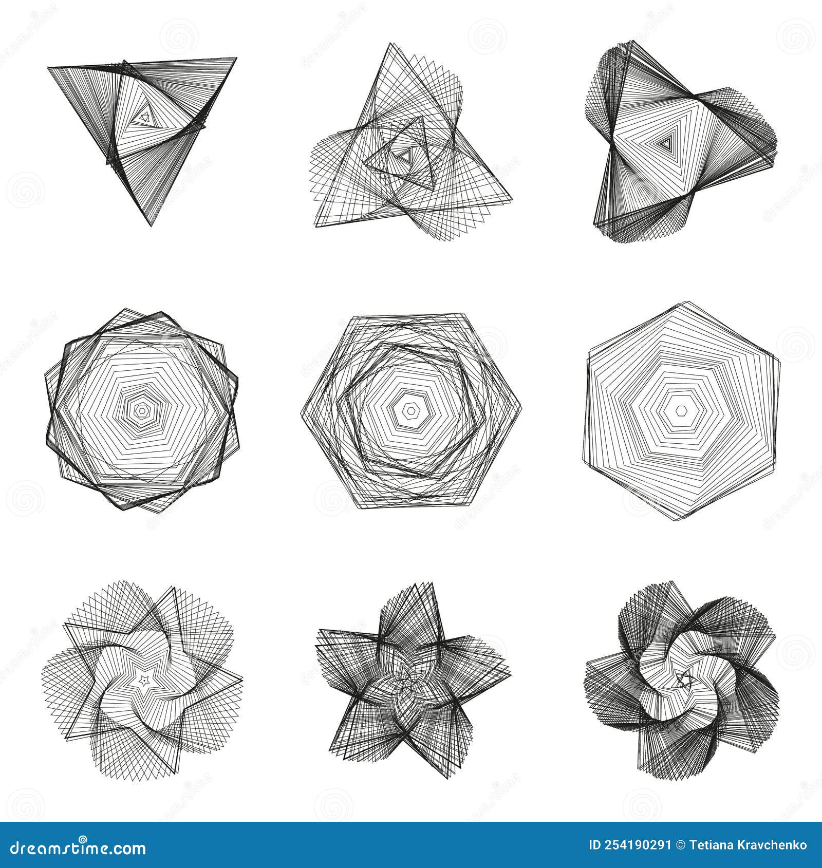 Line Figures Perspective. Geometric Element. Vector Illustration. Stock ...