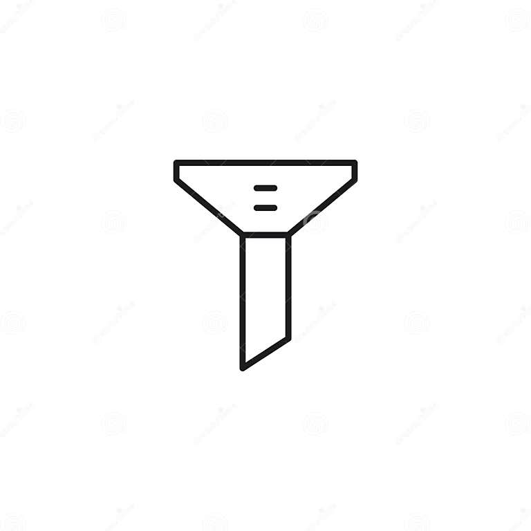 Line Filter Icon on White Background Stock Illustration - Illustration ...