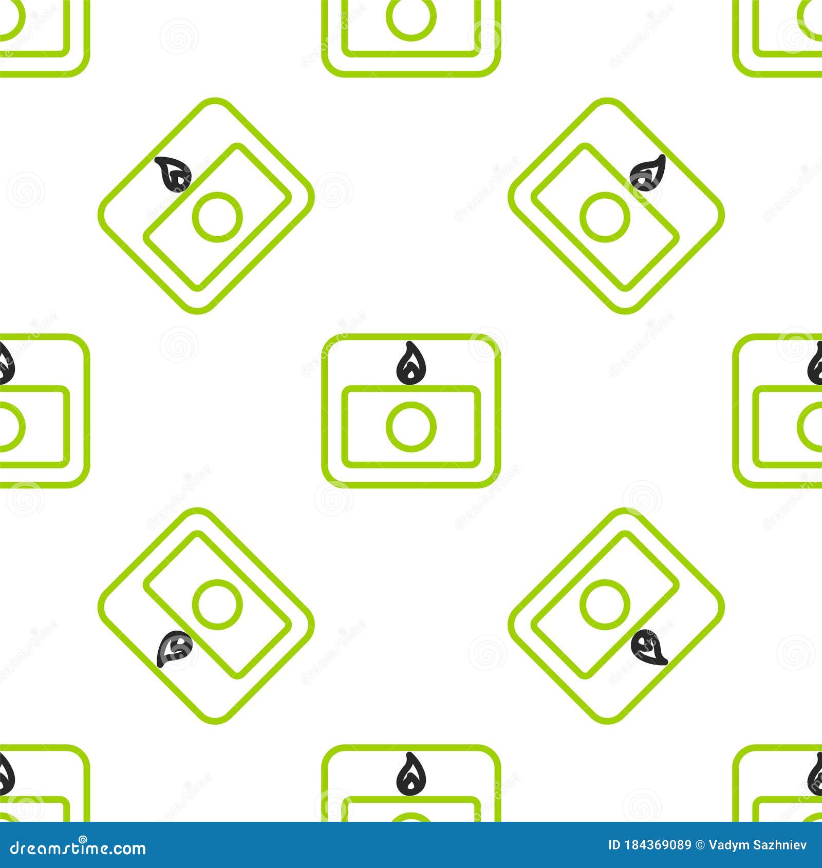 Line Fire Alarm System Icon Isolated Seamless Pattern on White ...