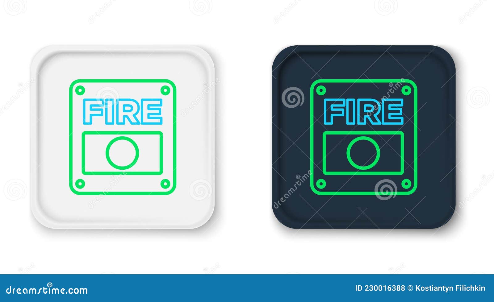 Line Fire Alarm System Icon Isolated on White Background. Pull Danger ...