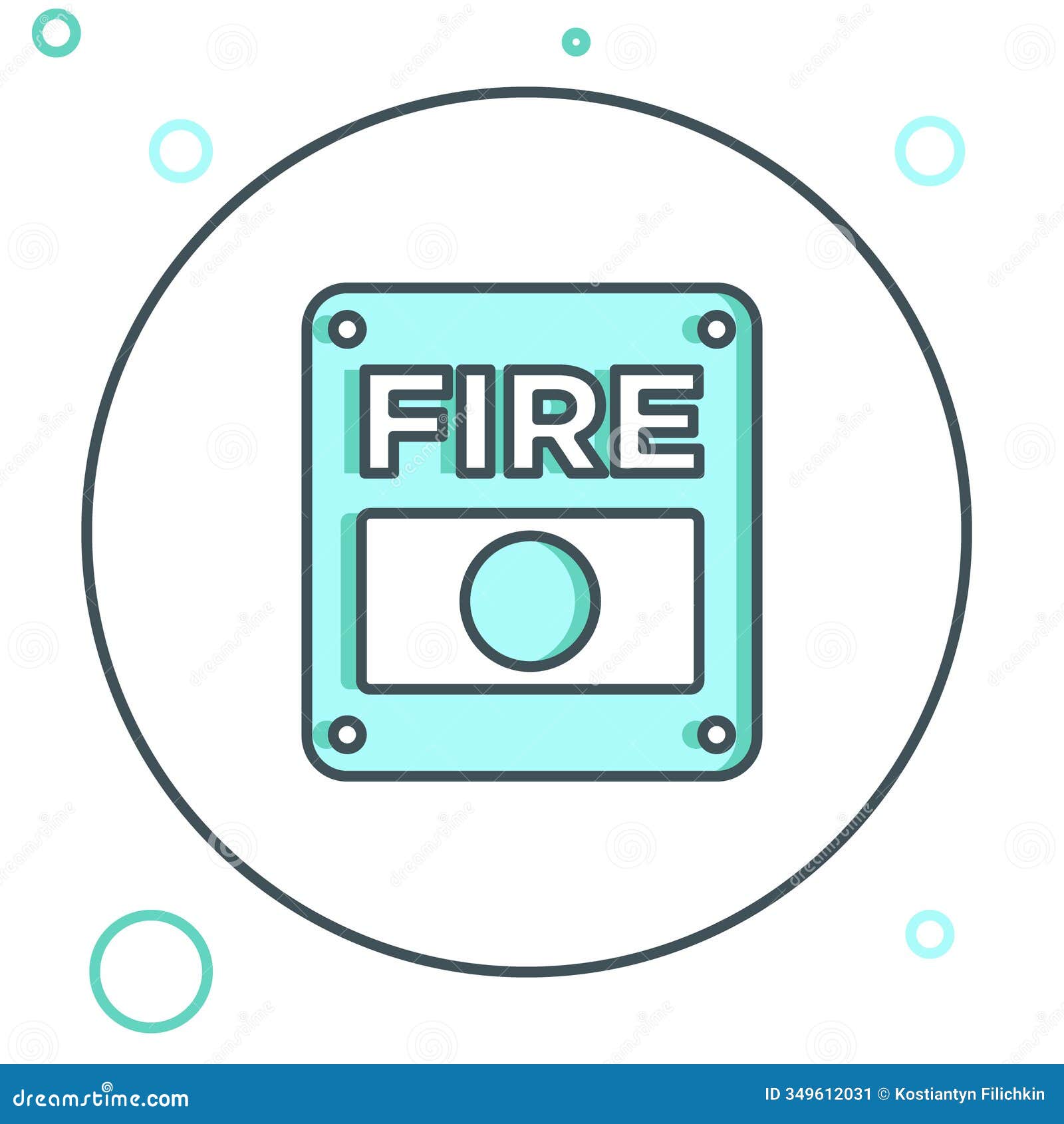 Line Fire Alarm System Icon Isolated on White Background. Pull Danger ...