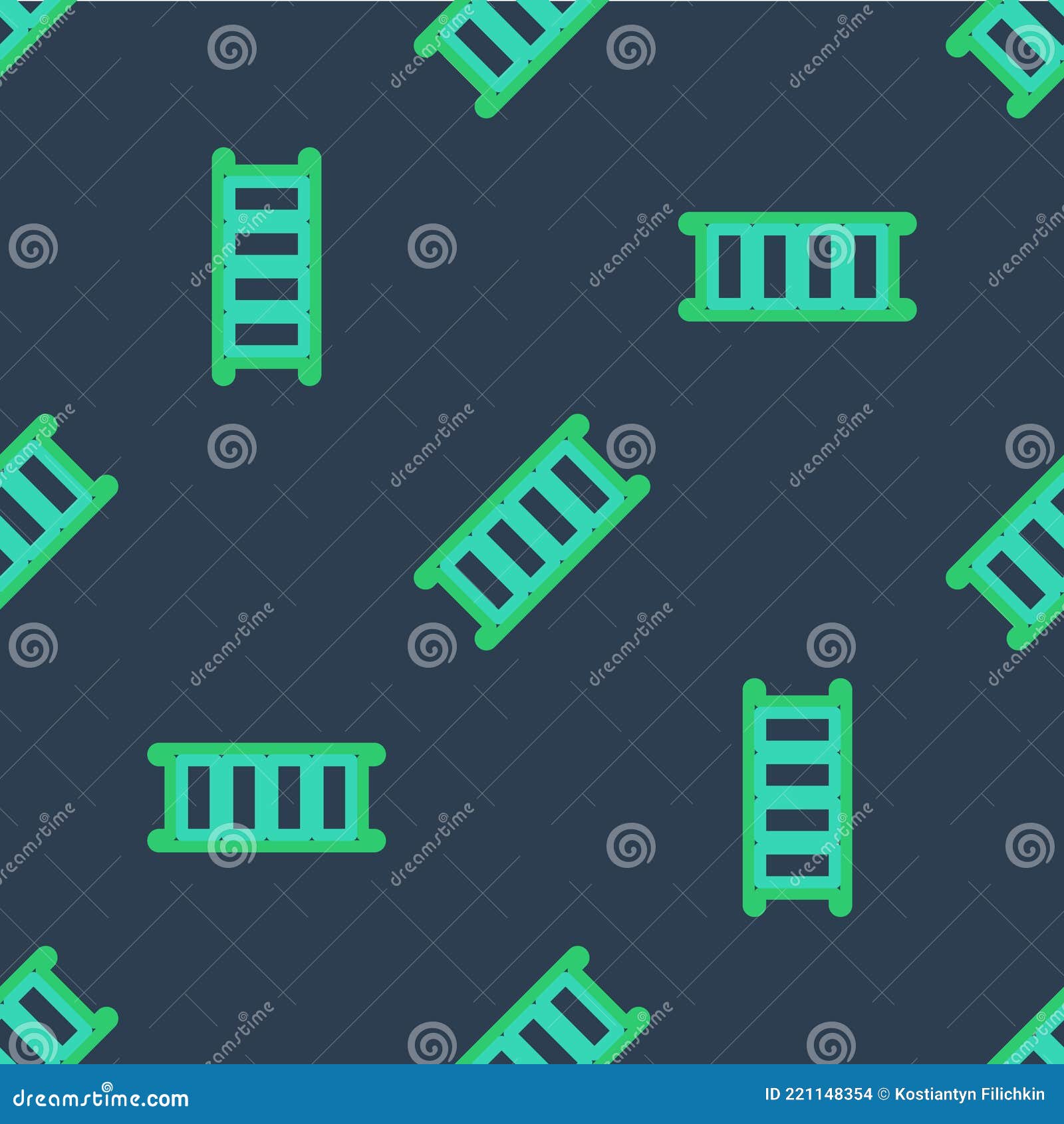 Line Fire Escape Icon Isolated Seamless Pattern on Blue Background ...