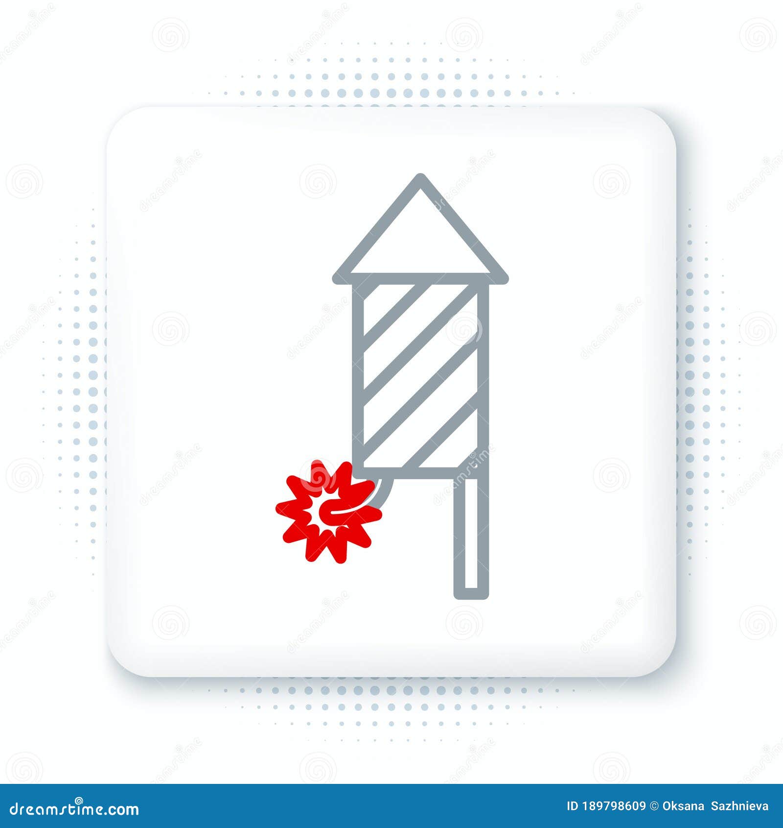 Line Firework Rocket Icon Isolated on White Background. Concept of Fun ...