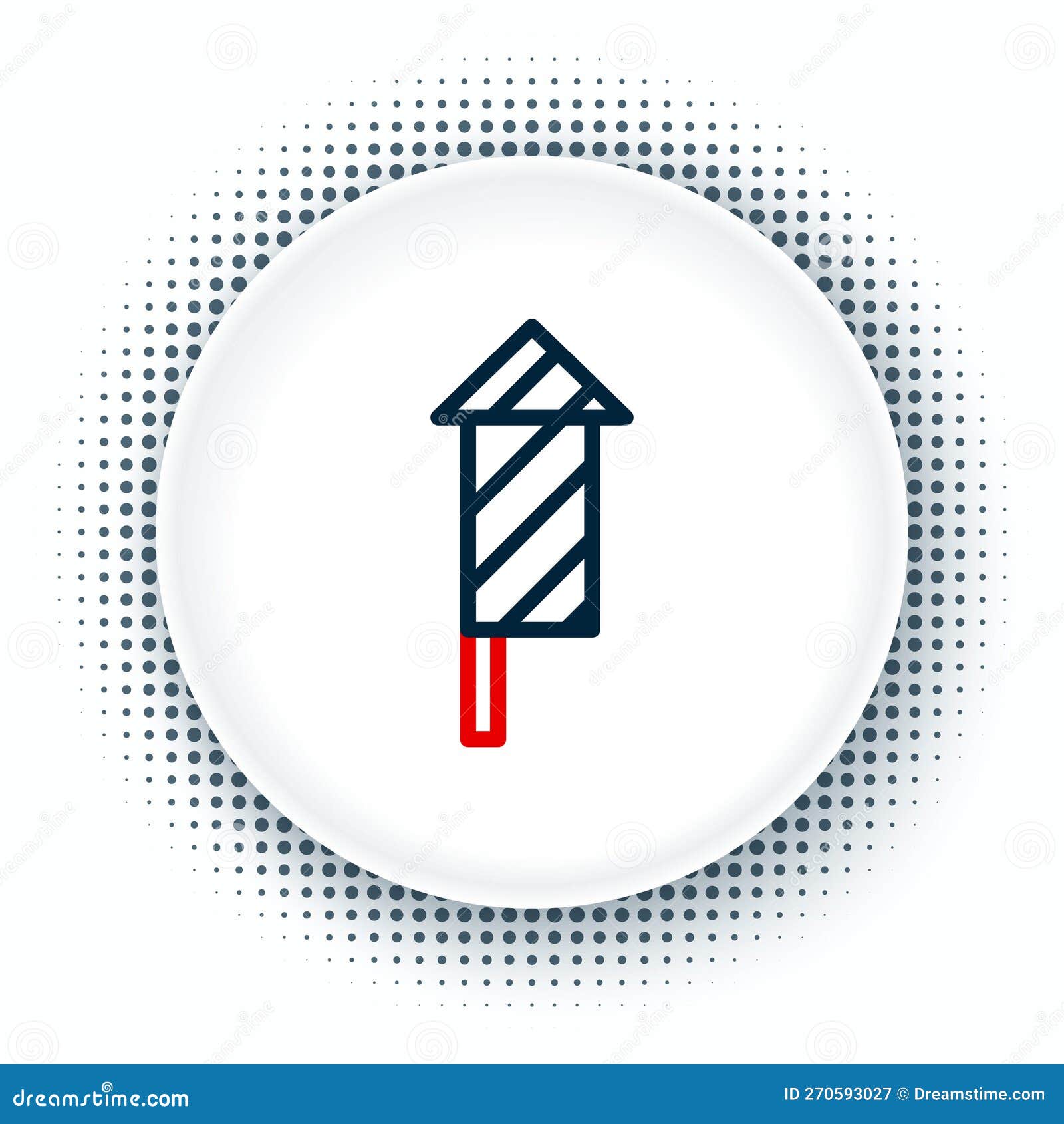 Line Firework Rocket Icon Isolated on White Background. Concept of Fun ...