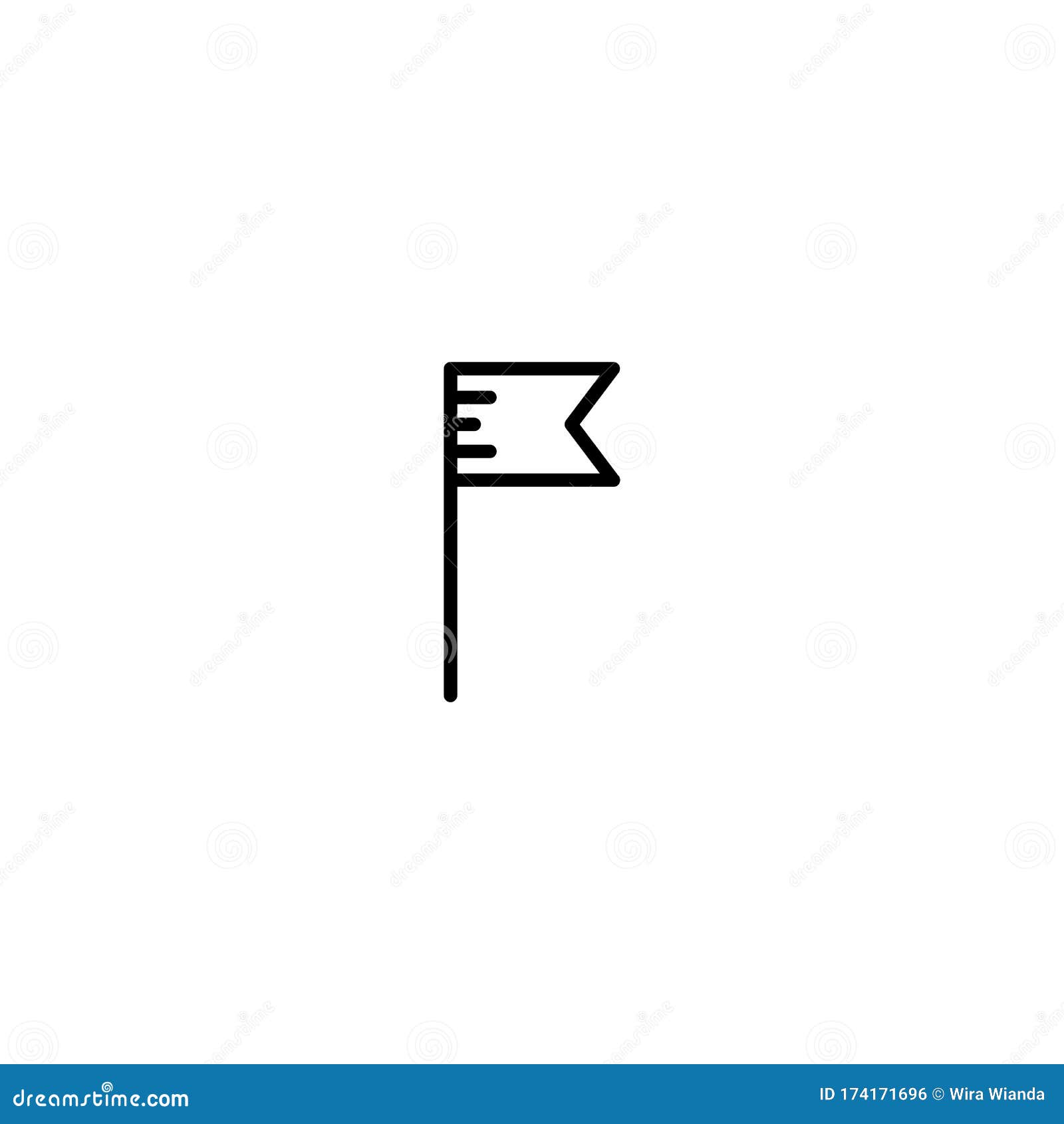 Line Flag Icon Vector Illustrator Graphic Design Thin Line Icon on ...