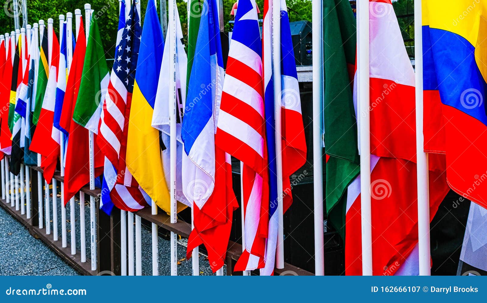 LIne of Flags at Festival stock image. Image of inclusive - 162666107