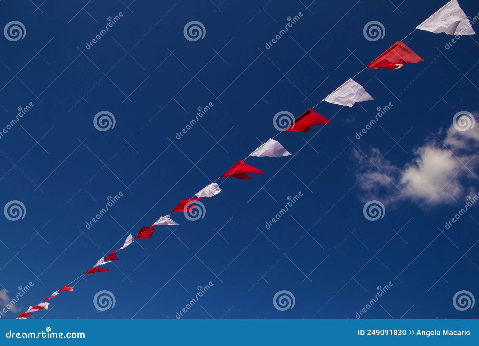 A Line of Flags in White and Red. Stock Photo - Image of costume ...
