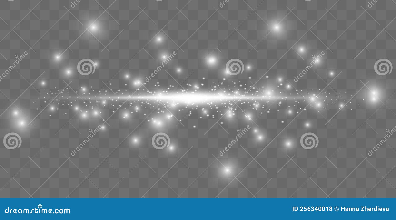 Line with Flares and Dust Isolated on Transparent Background. Silver ...