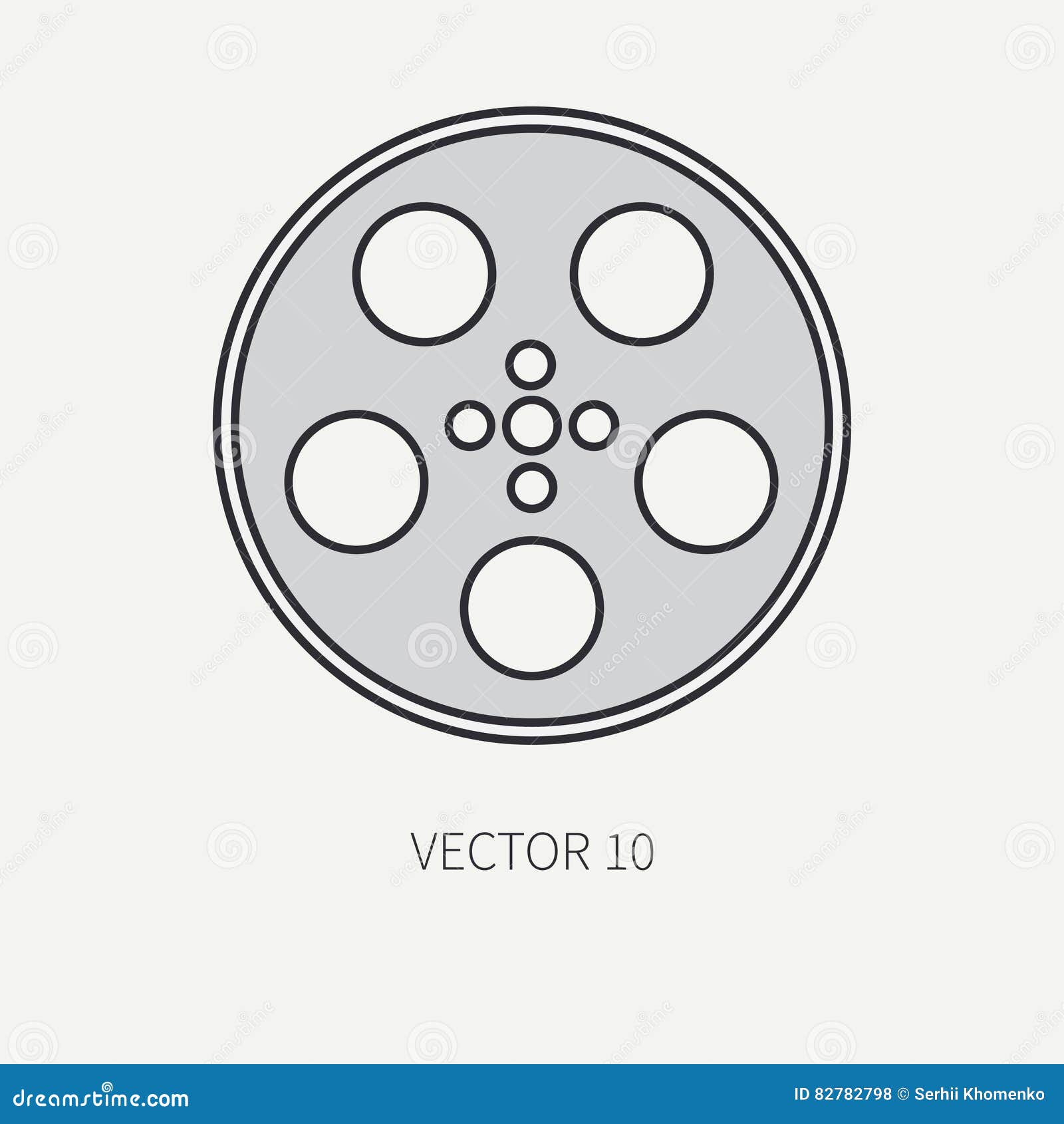 Line Flat Color Vector Icon Elements Of Filmmaking And Multimedia