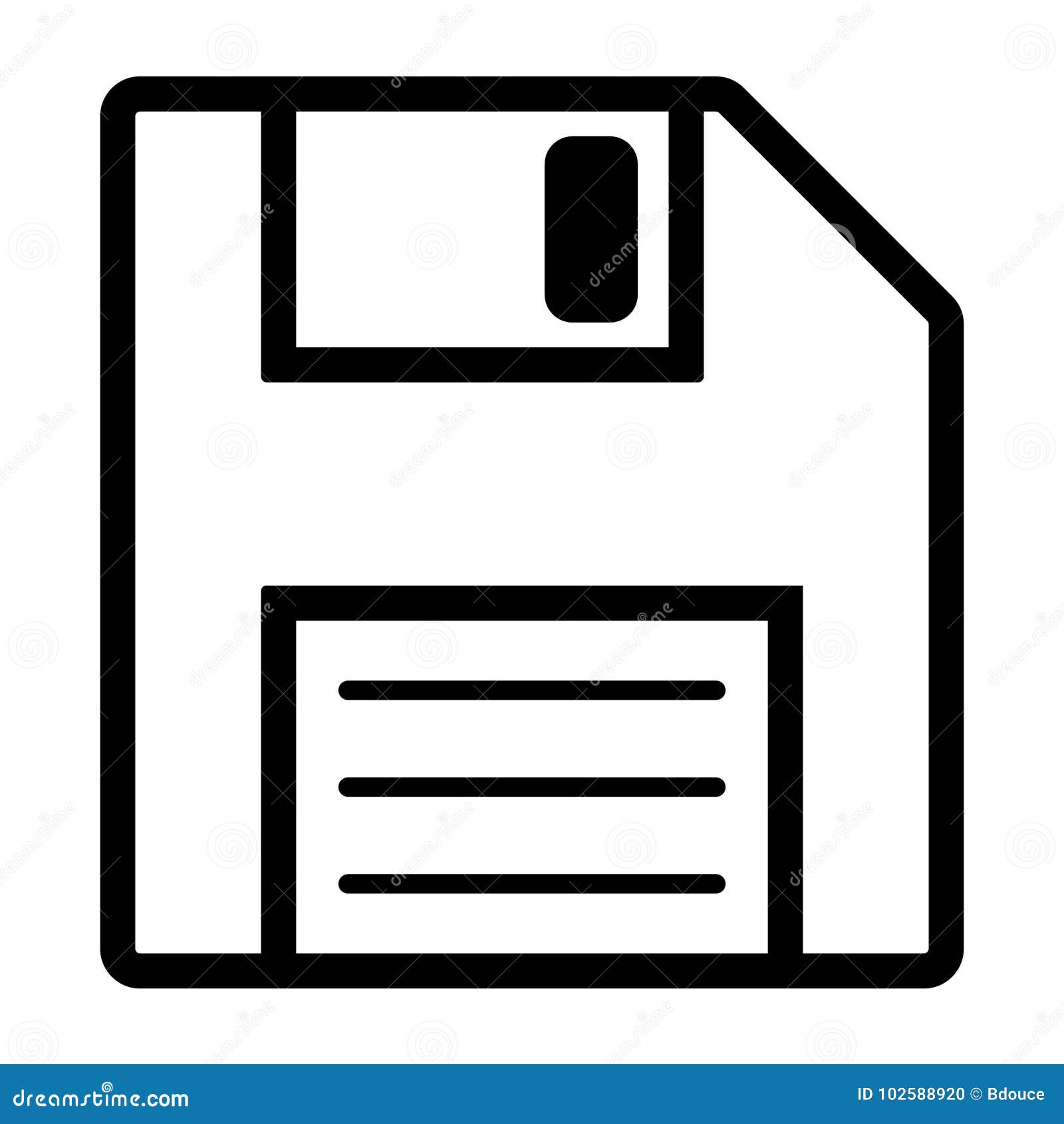 Line Floppy Drive Icon stock vector. Illustration of download - 102588920
