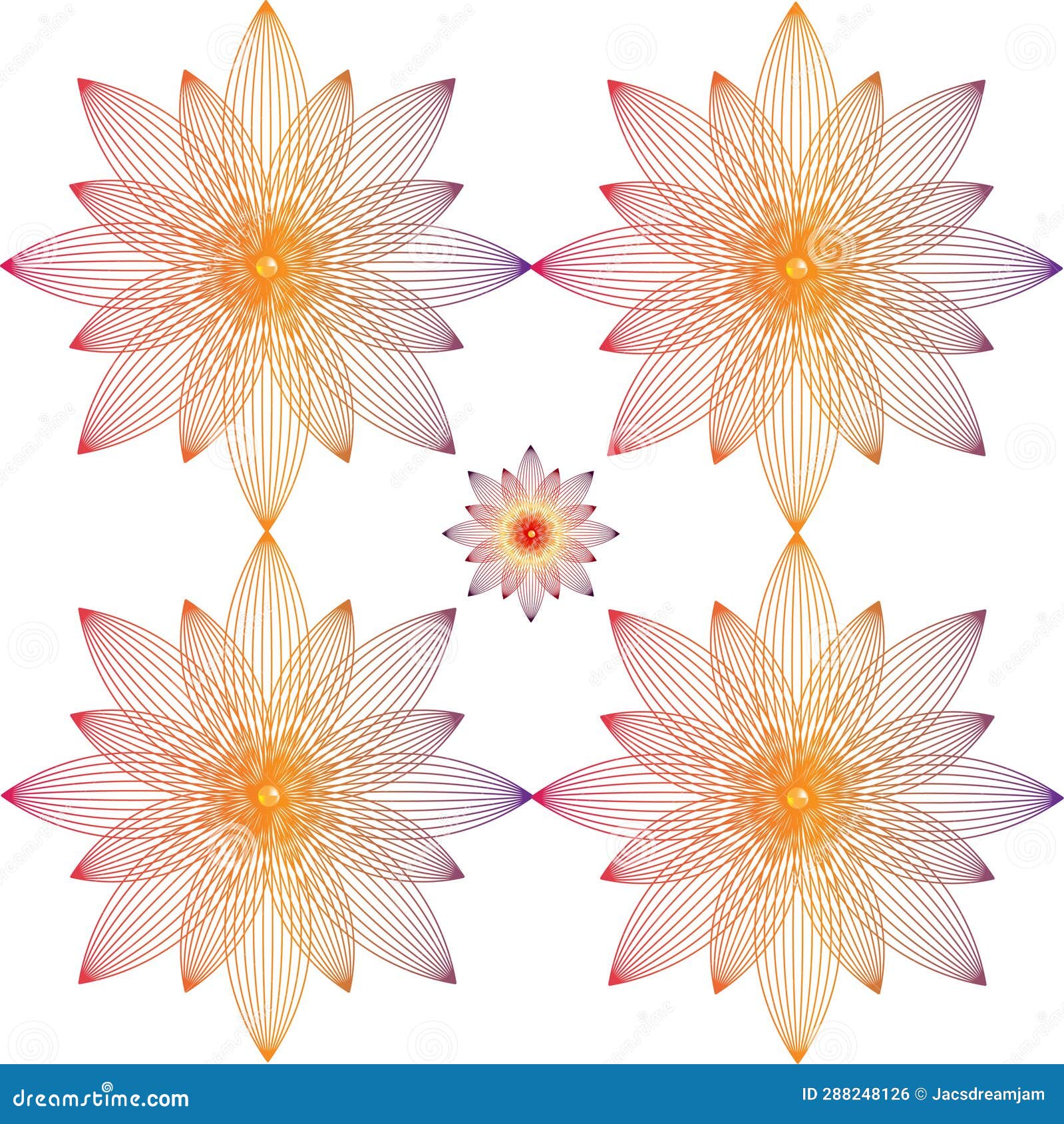 Vector Floral Pattern Flower Cluster Stock Vector - Illustration of ...