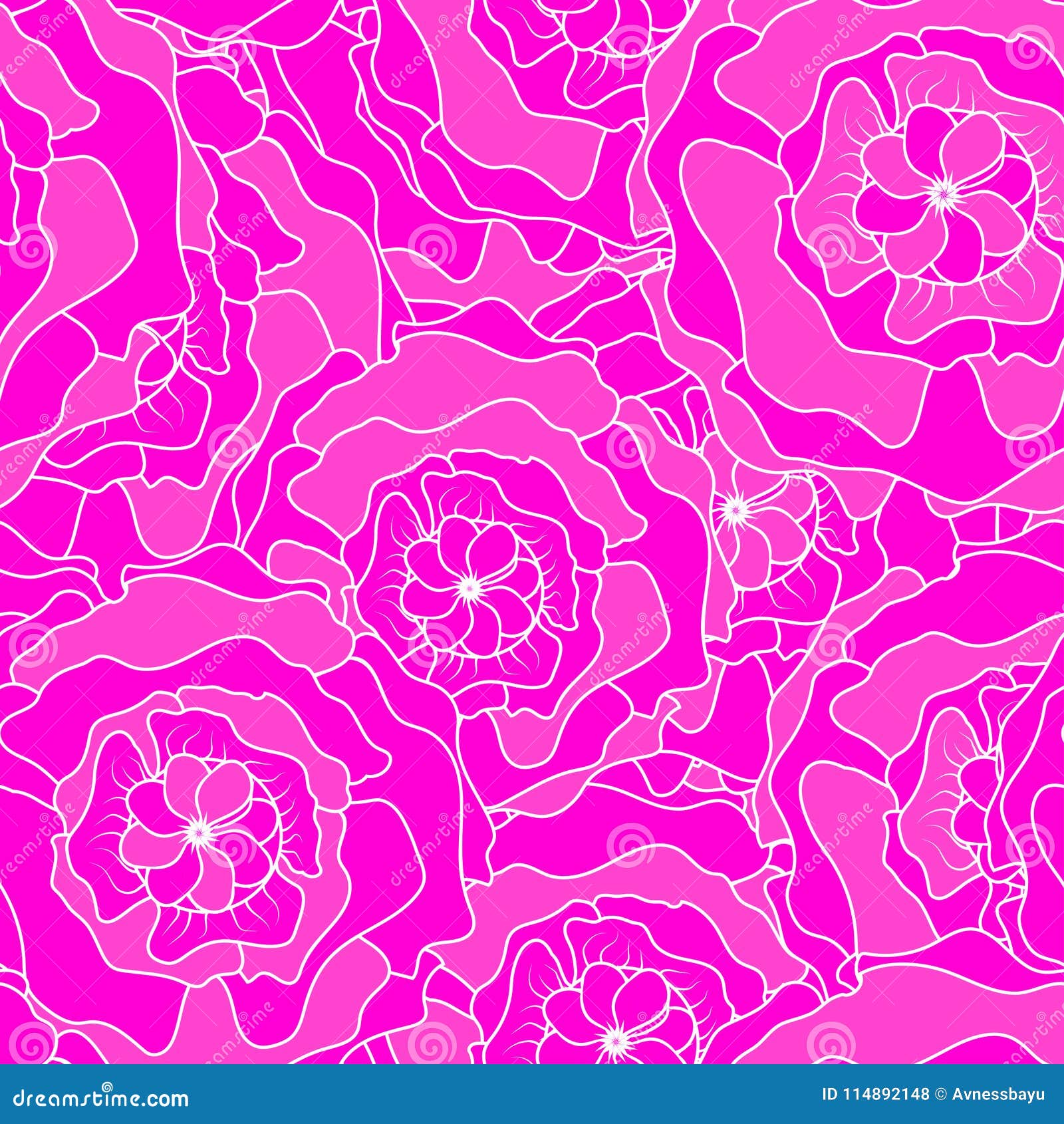 Line Flower Pattern Pink Flow Stock Vector - Illustration of host ...