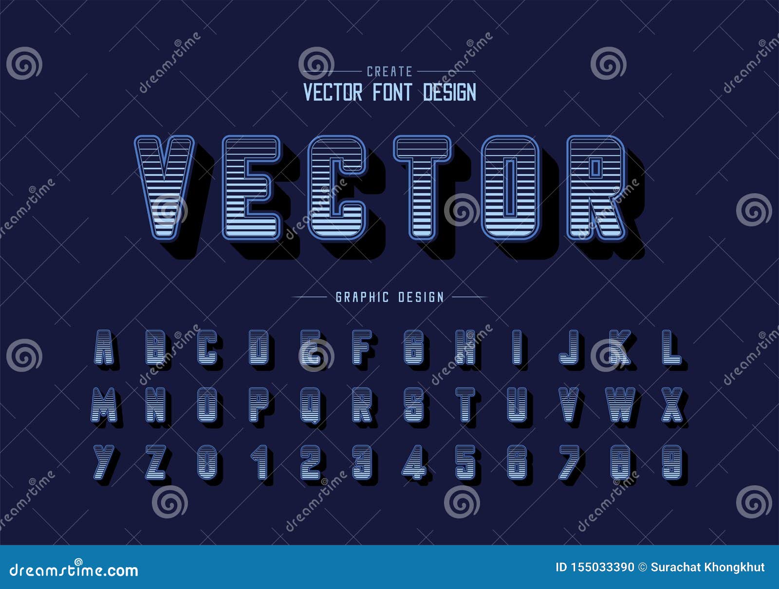 Line Font and Round Alphabet Vector, Digital Typeface and Letter Number ...