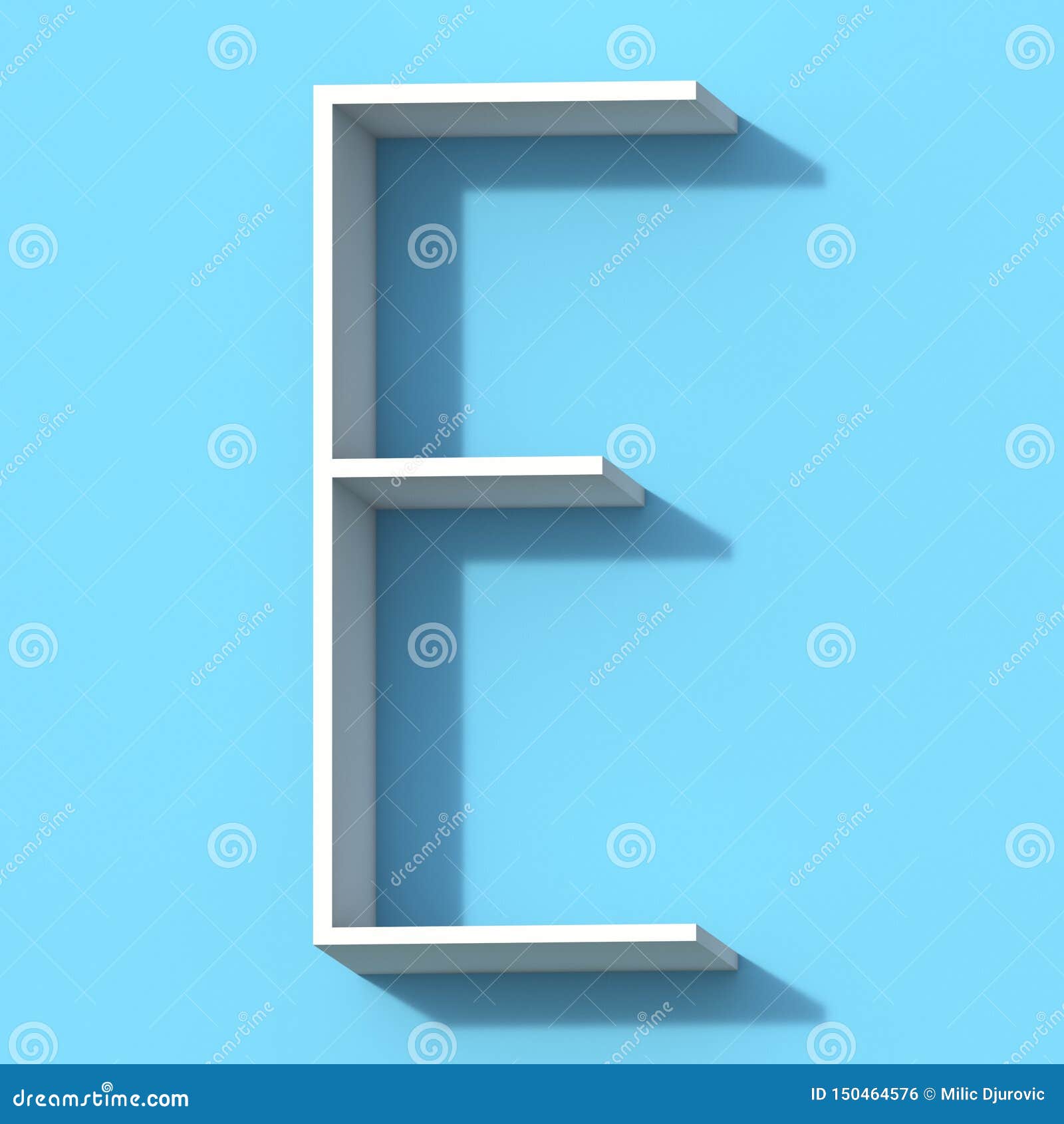 Line Font with Shadow Letter E 3D Stock Illustration - Illustration of ...
