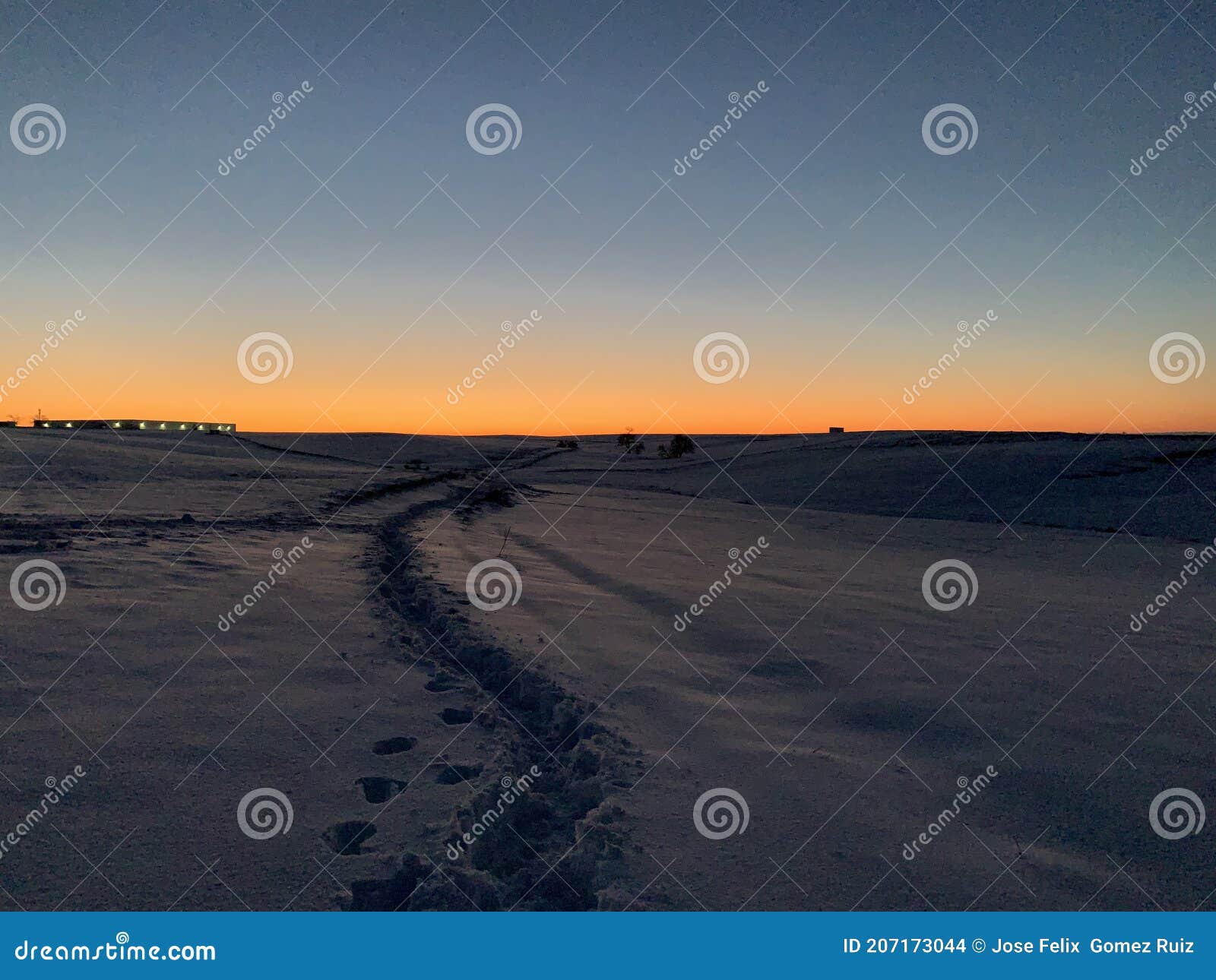 Line of Footsteps in the Snow Stock Photo - Image of dawn, sunlight ...