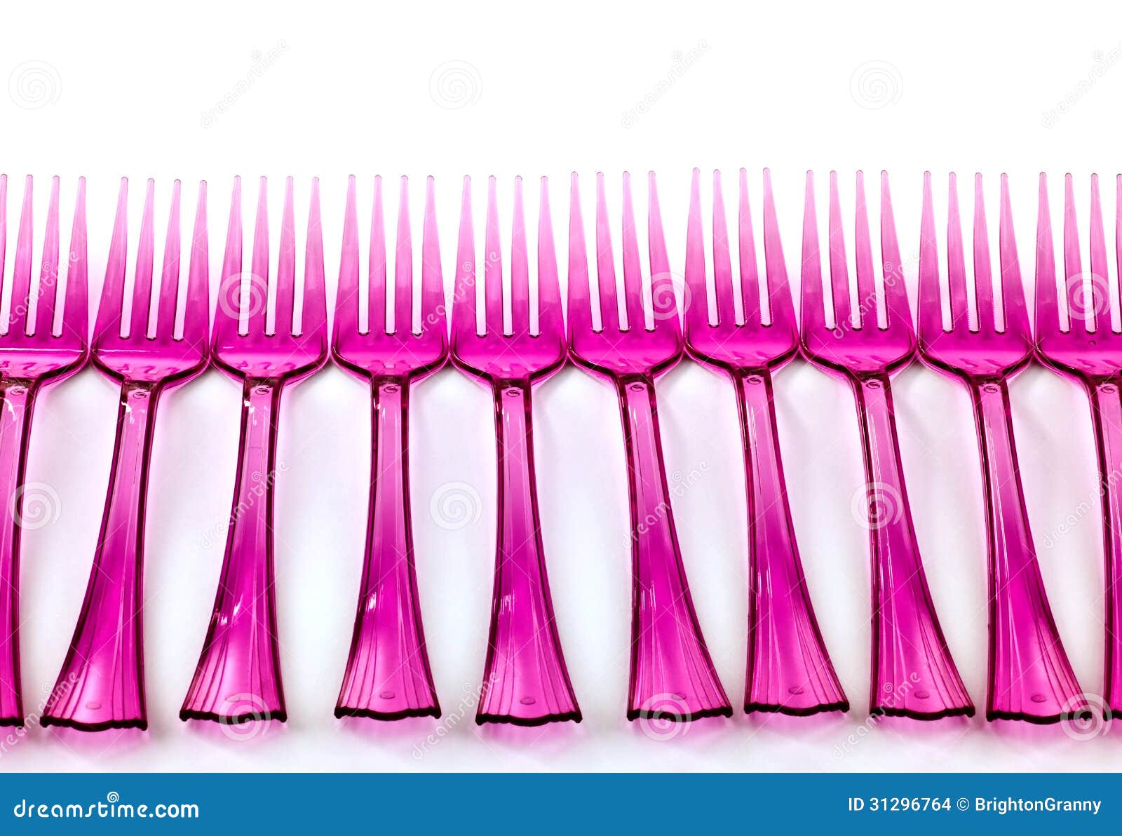 Line of plastic forks stock photo. Image of macro, bright - 31296764