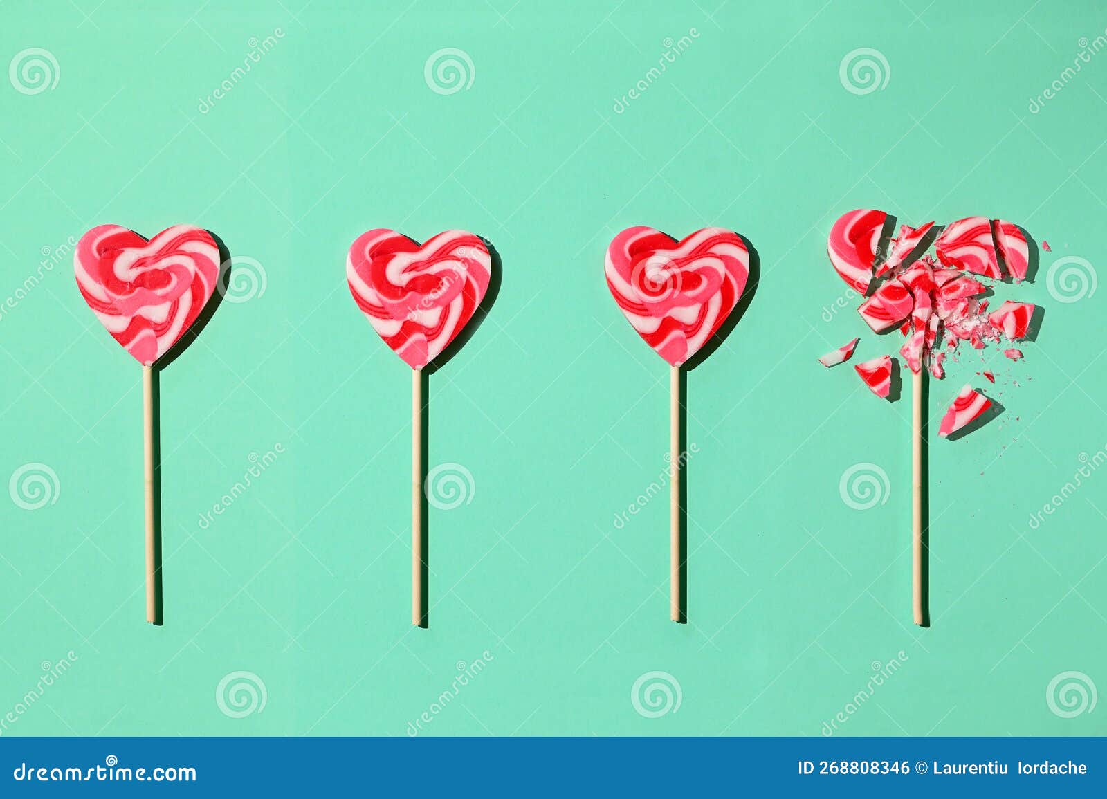 Line Formation Lollipop in Shape of Heart and Last One Broken Stock ...