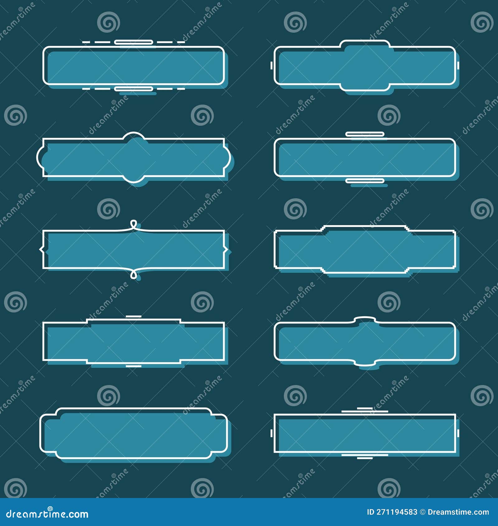 Line Frame Set for Your Text - Banner Template Collection Stock Vector ...