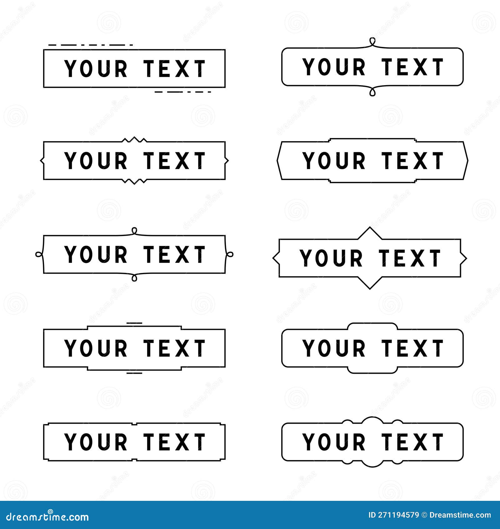 Line Frame Set for Your Text Stock Vector - Illustration of simple ...