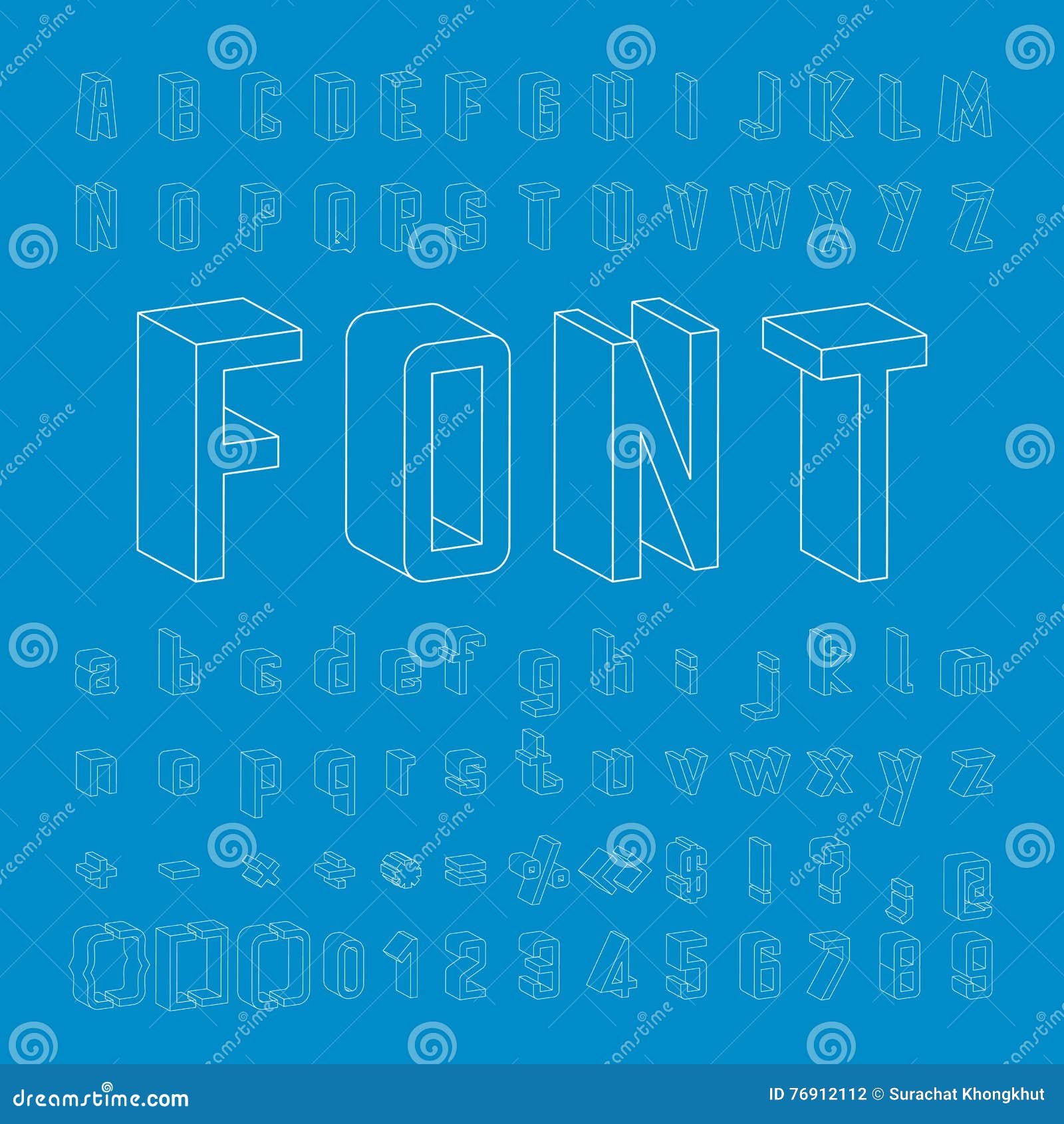 Line Framework Font 3D Design Stock Vector - Illustration of formal ...