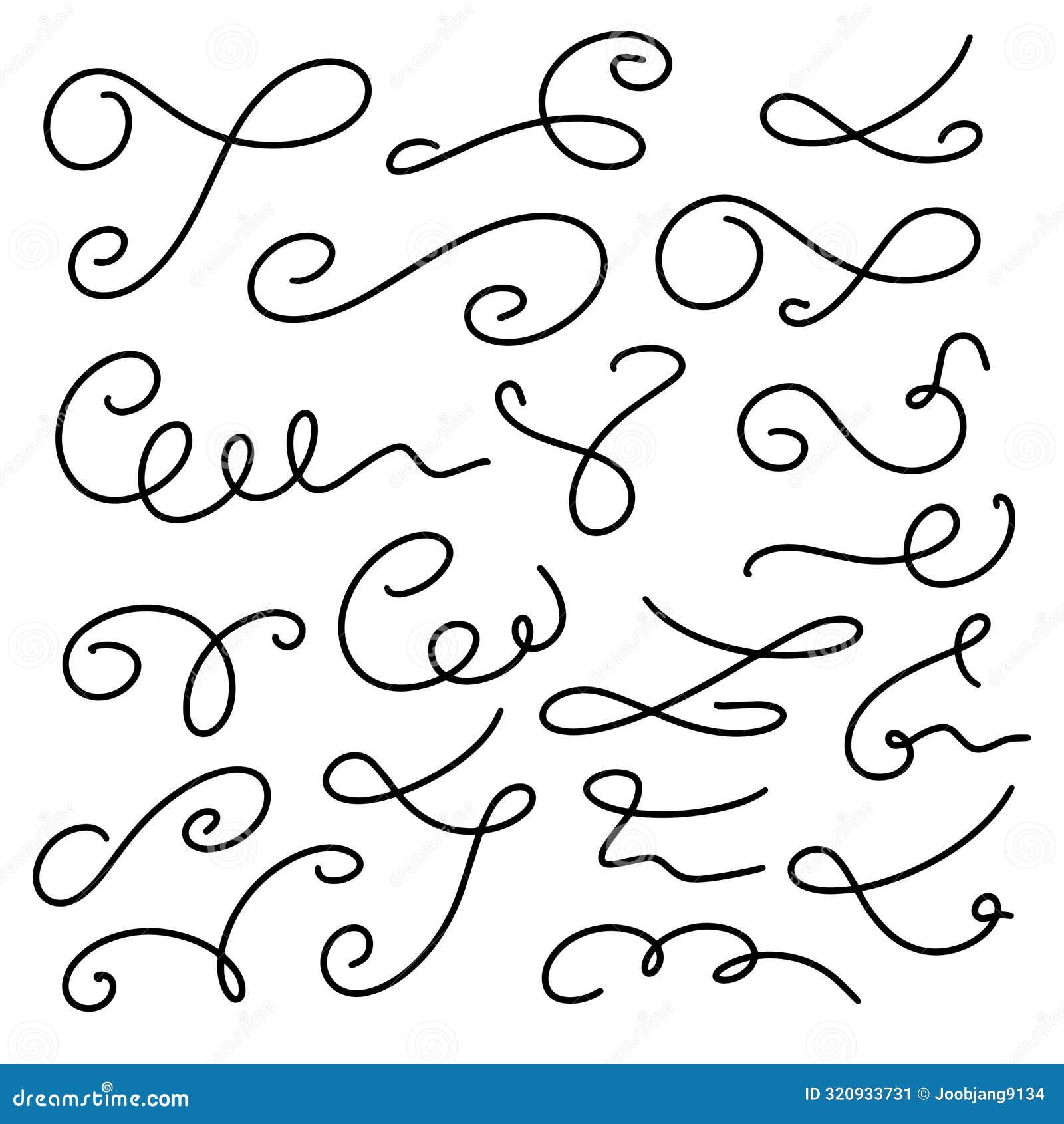 Line Freehand Scribble Handwritten Sketch Doodle Set Stock Vector ...