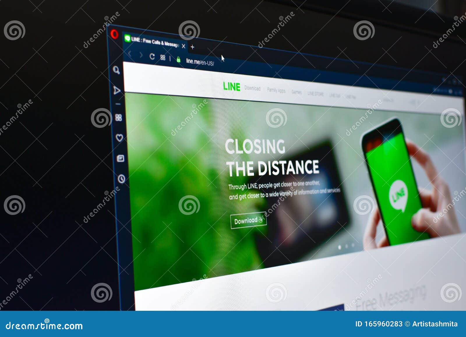 Line Website on Computer Screen Editorial Stock Photo - Image of ...