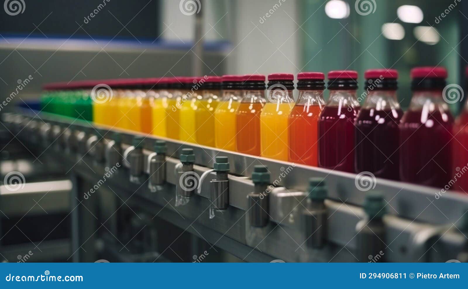 Line of Fresh Orange Drink in Cans at the Factory Stock Image - Image ...
