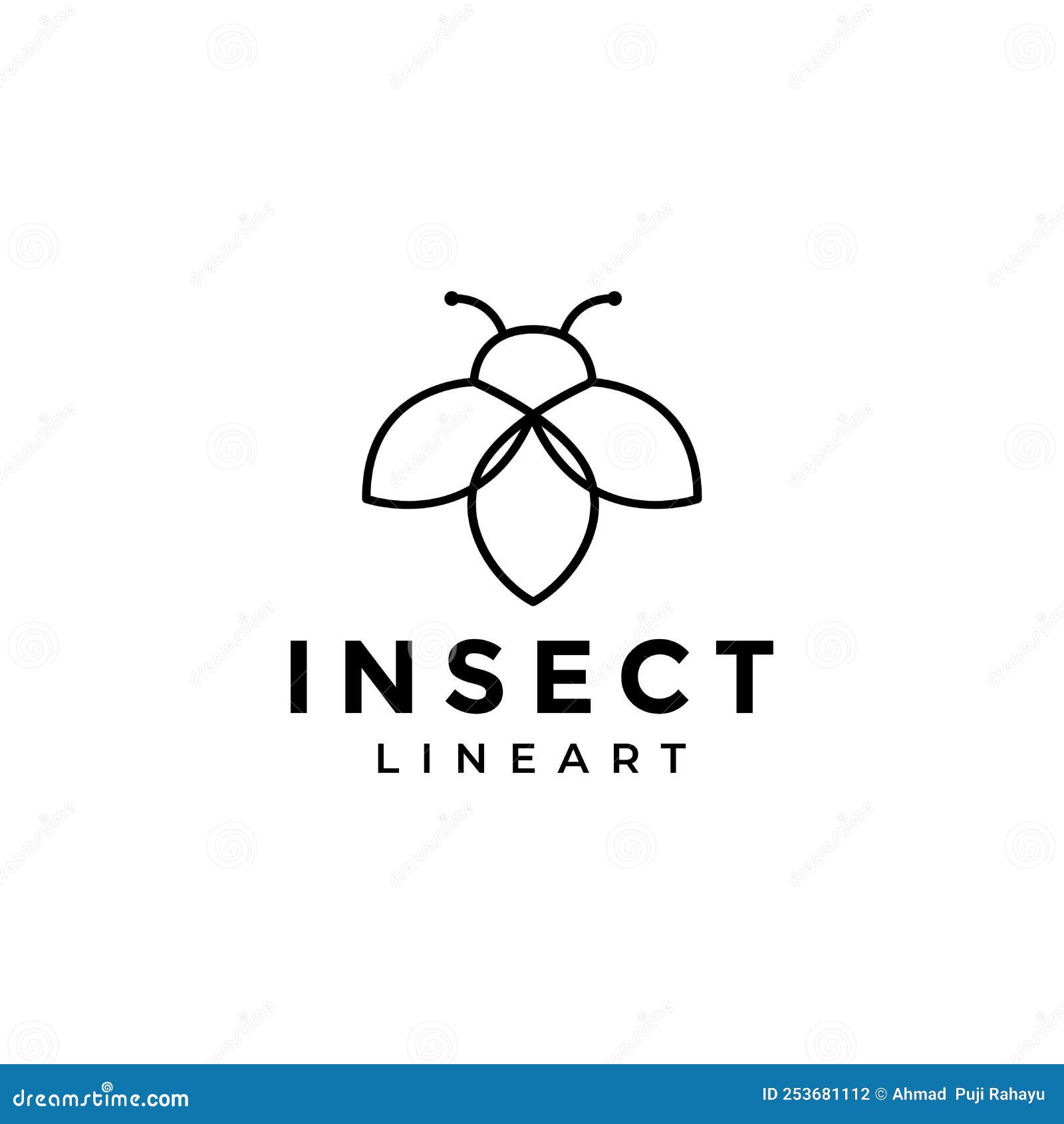 Line Geometric Bug Insect Logo Design Stock Vector - Illustration of ...