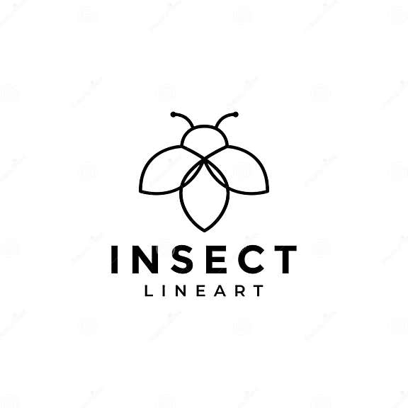 Line Geometric Bug Insect Logo Design Stock Vector - Illustration of ...