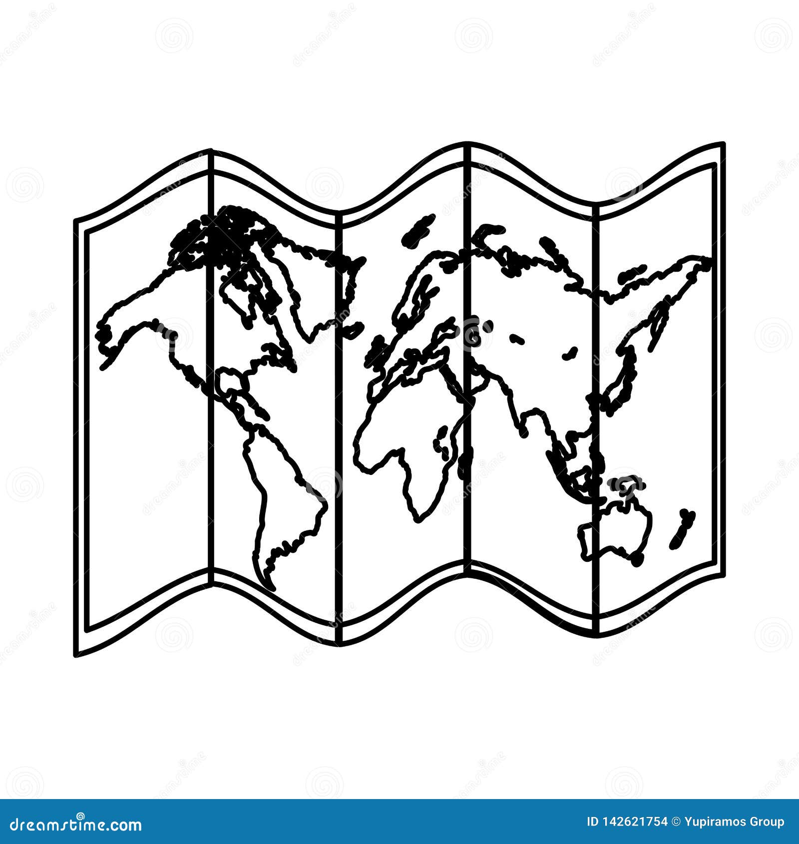 Line Global Geography Map Object Information Stock Vector ...