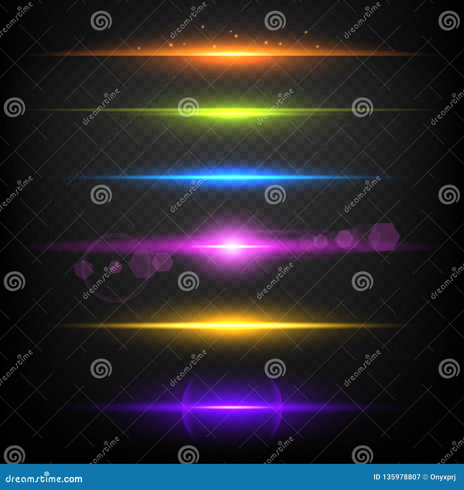 Line Glow Borders. Neon Light Illuminated Linear Burst Vector Template ...