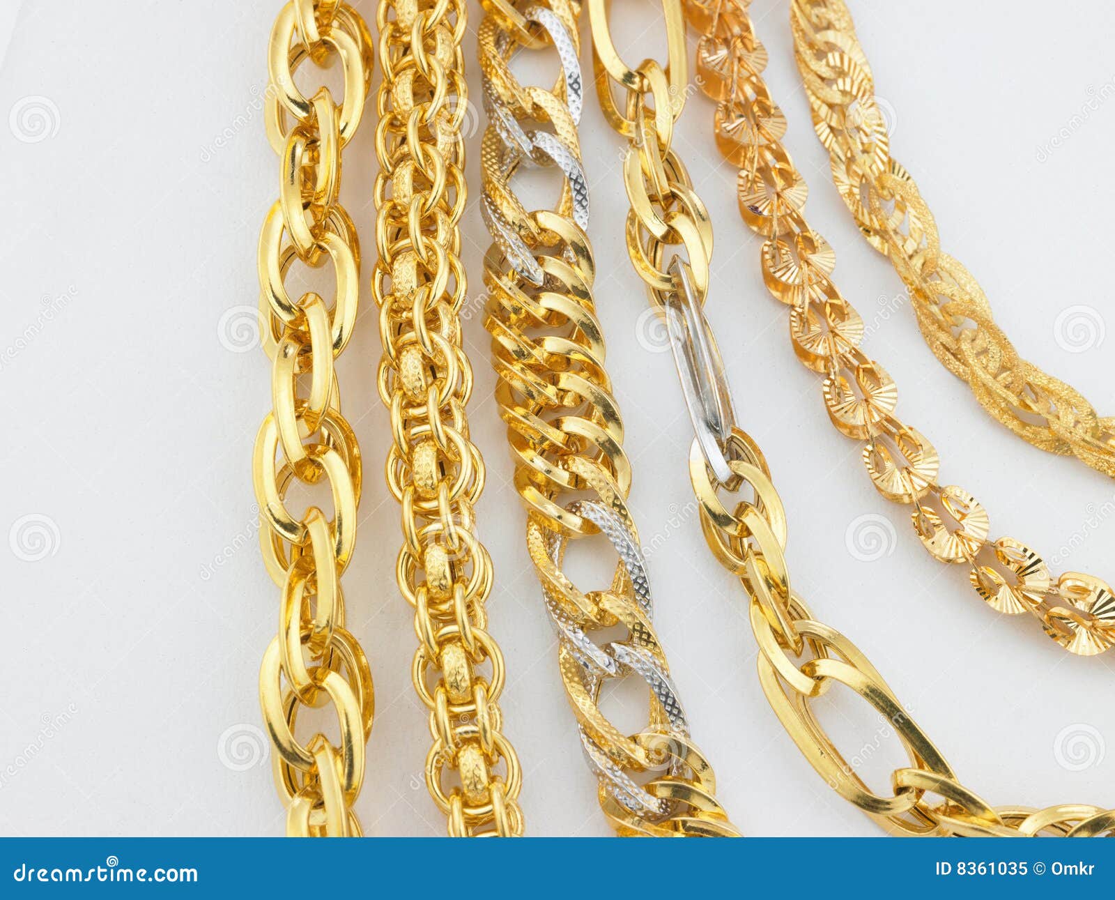Line of gold chains stock image. Image of accessory, designed - 8361035