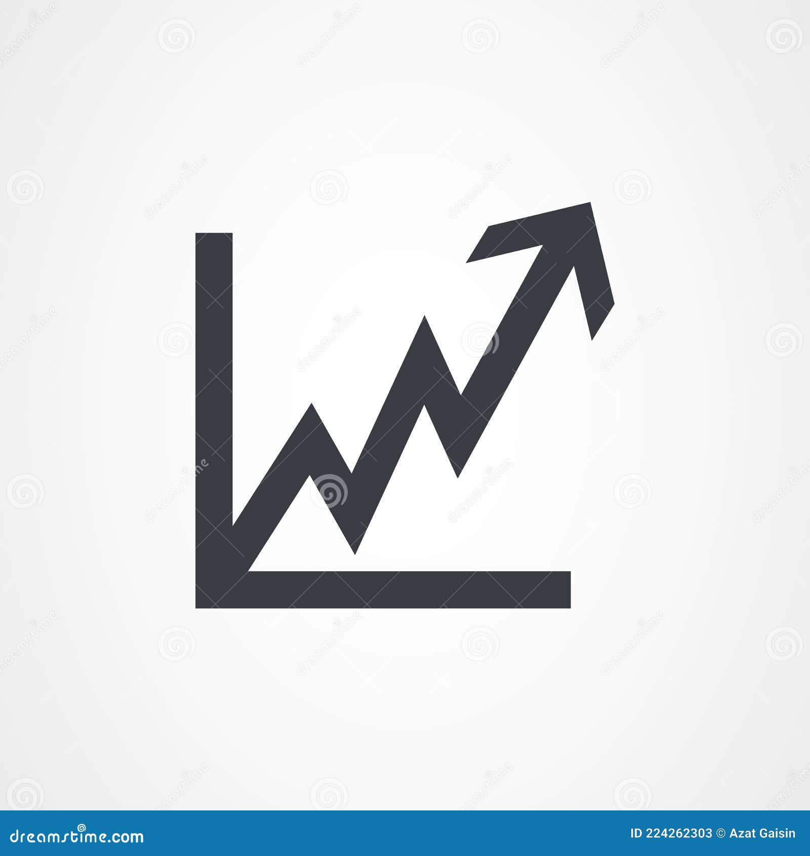 Line Graph with Ascending Arrow, Arrow Icon Stock Illustration ...