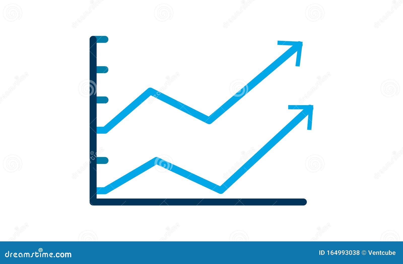 Line Graph Chart Icon Flat Style Used for Website Stock Vector ...