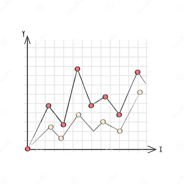 Line Graph Data Presentation Vector Illustration Stock Vector ...