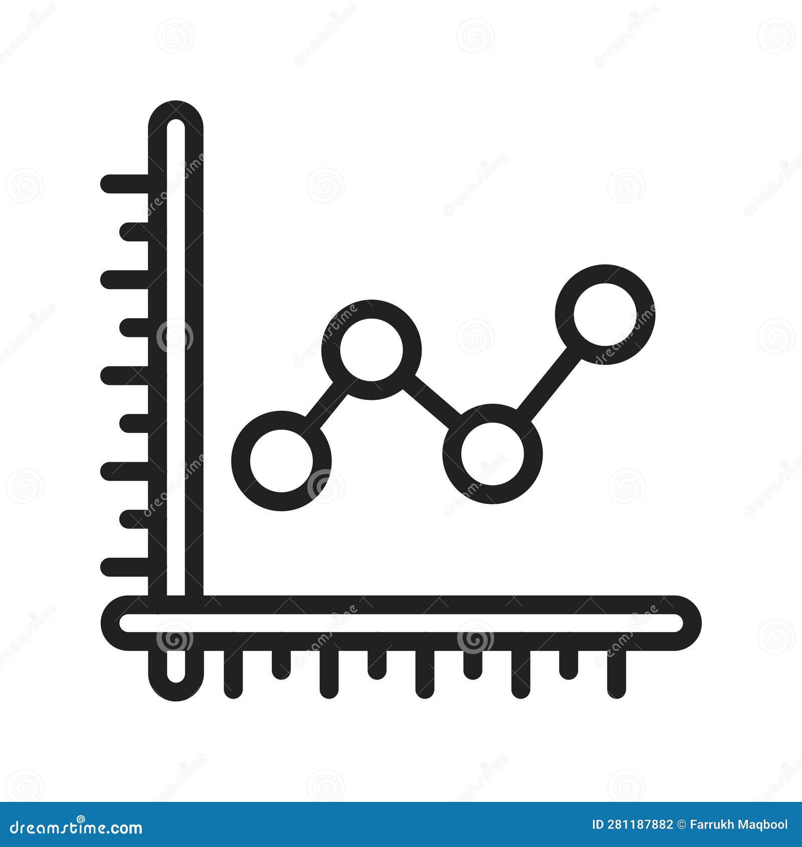 Line Graph Icon Image. stock vector. Illustration of growth - 281187882