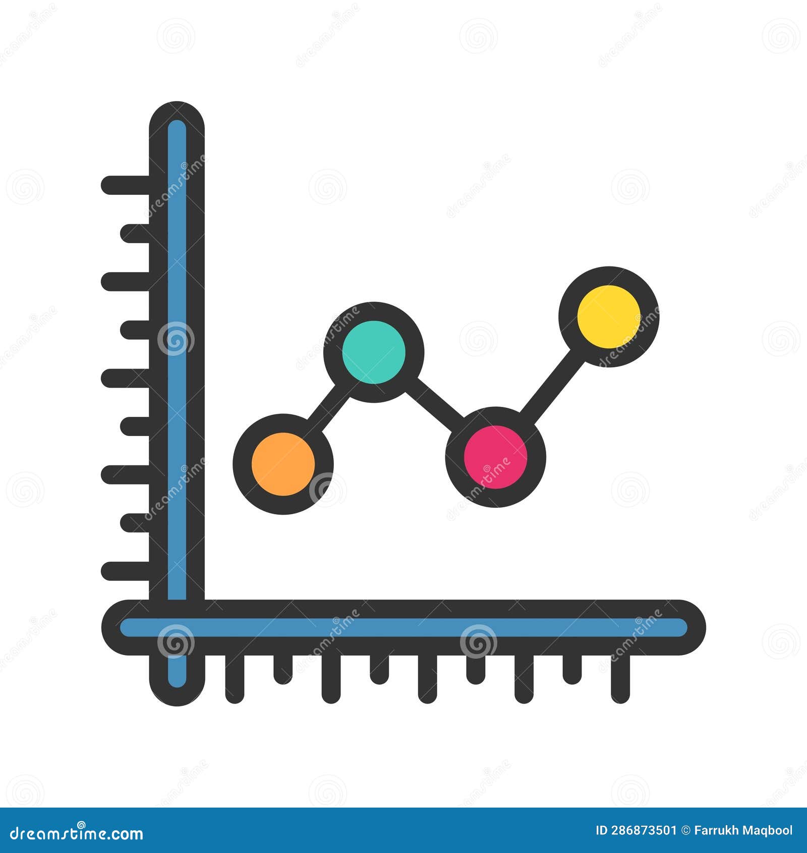 Line Graph Icon Image. stock vector. Illustration of business - 286873501