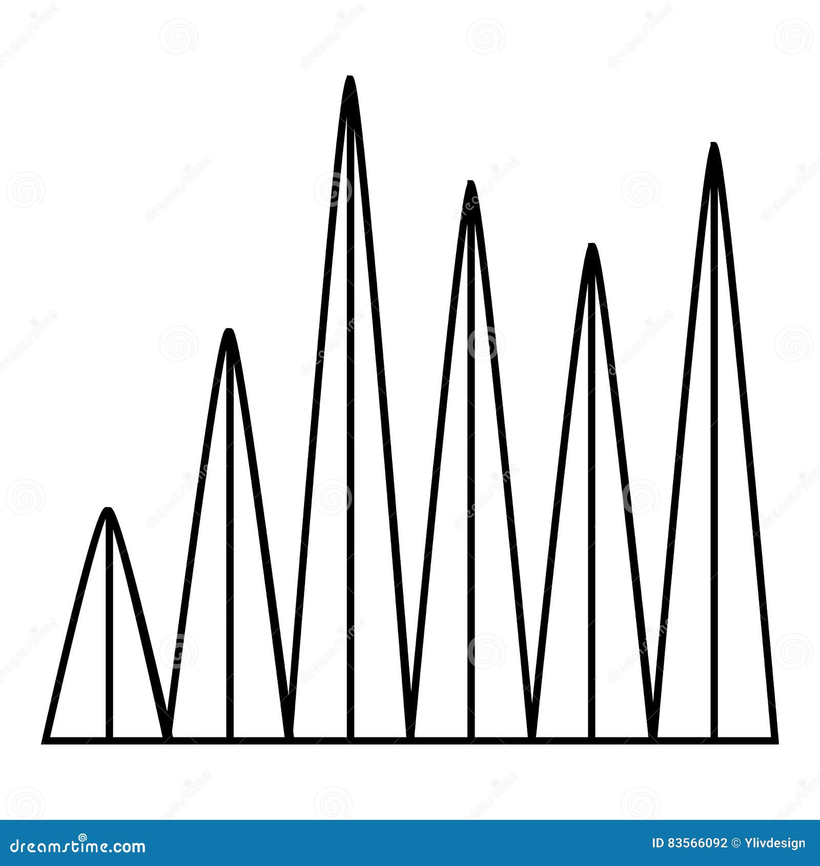 Line Graph Icon, Outline Style Stock Vector - Illustration of object ...