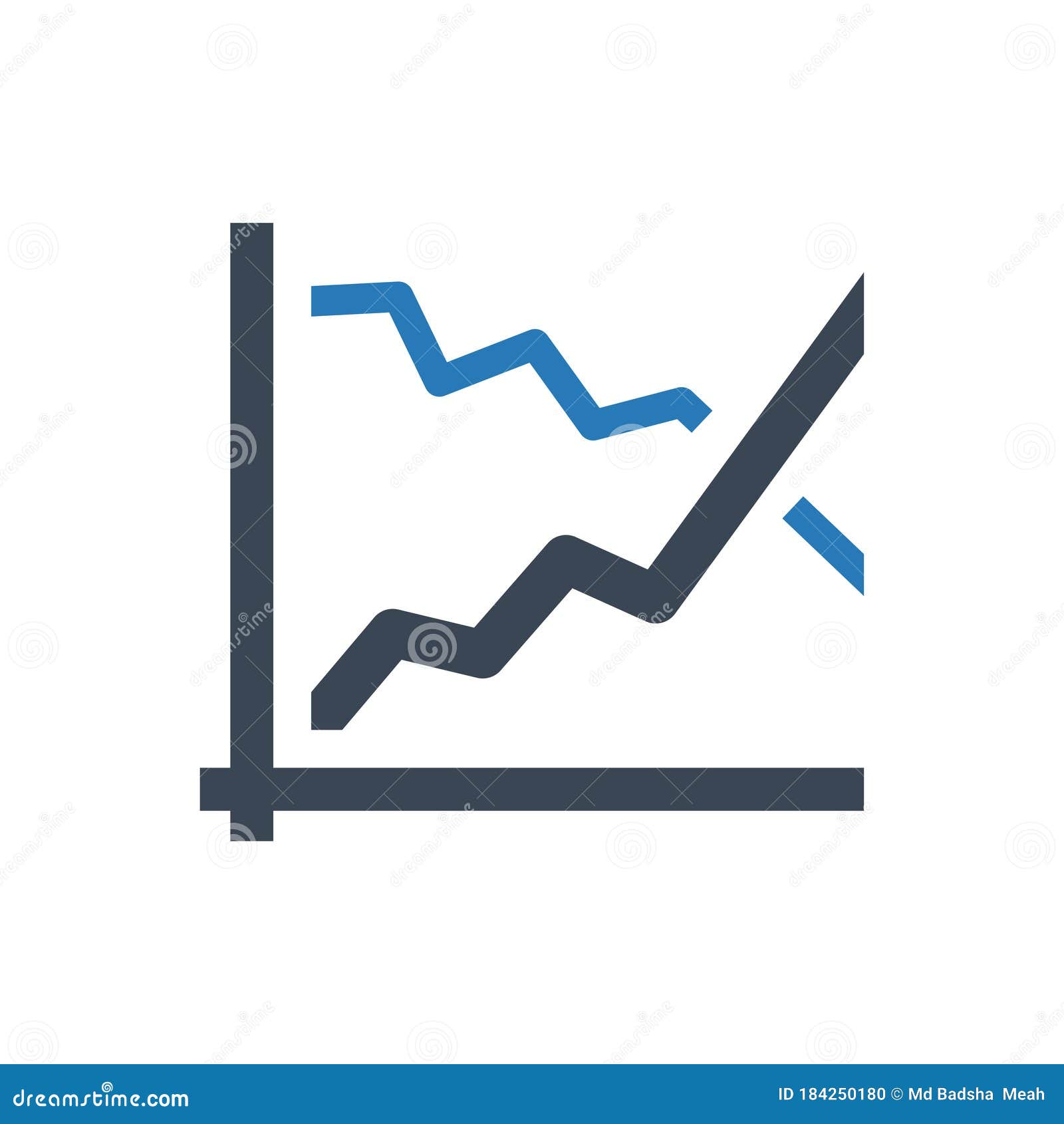 Line graph icon stock vector. Illustration of sign, icon - 184250180