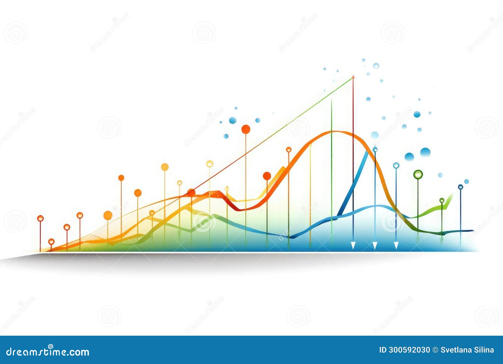 Line Graph Of Income Growth, Timeline, Arrows Indicate The Direction Of ...