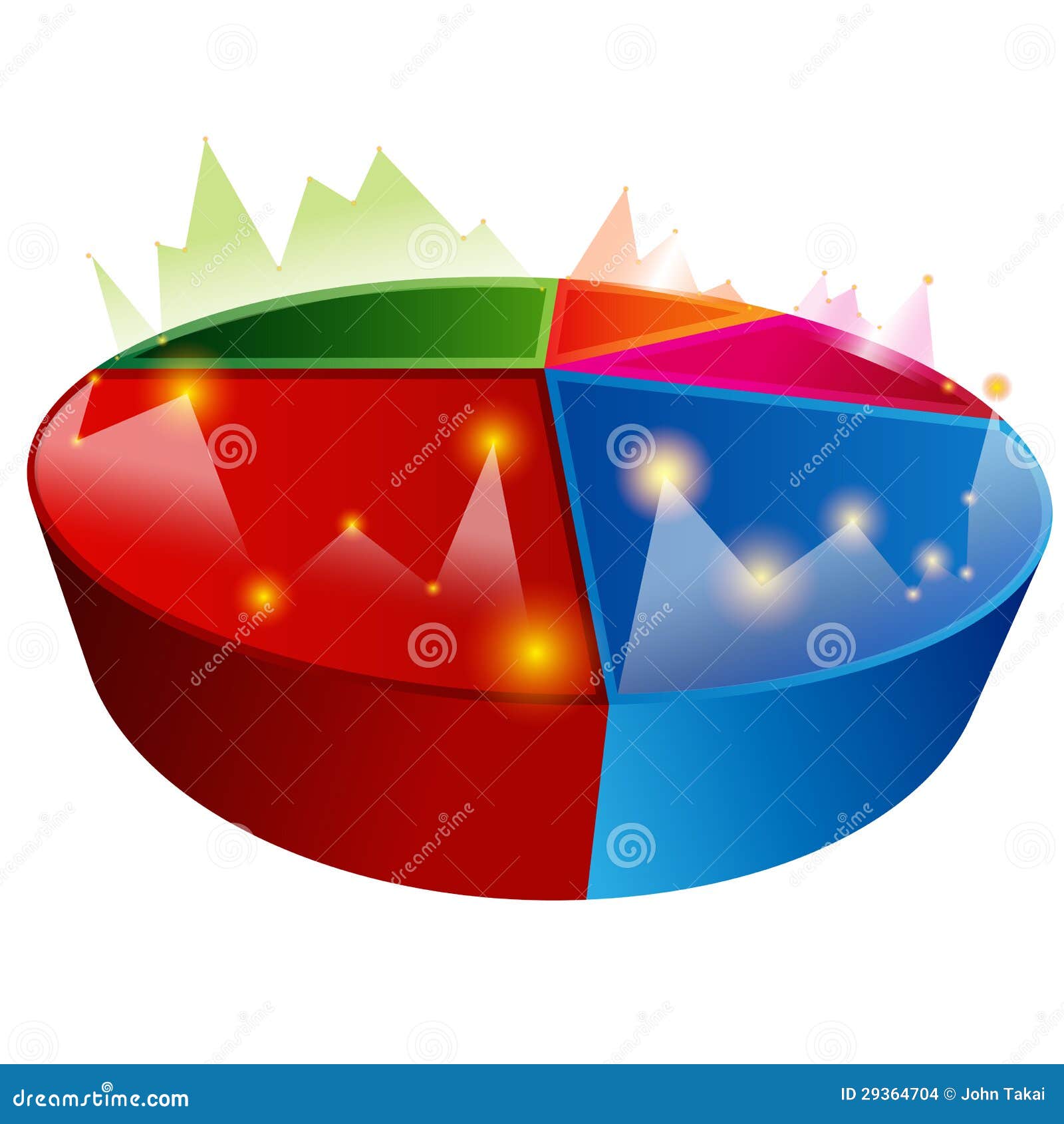 Line Graph Pie Chart stock vector. Illustration of dimensional - 29364704
