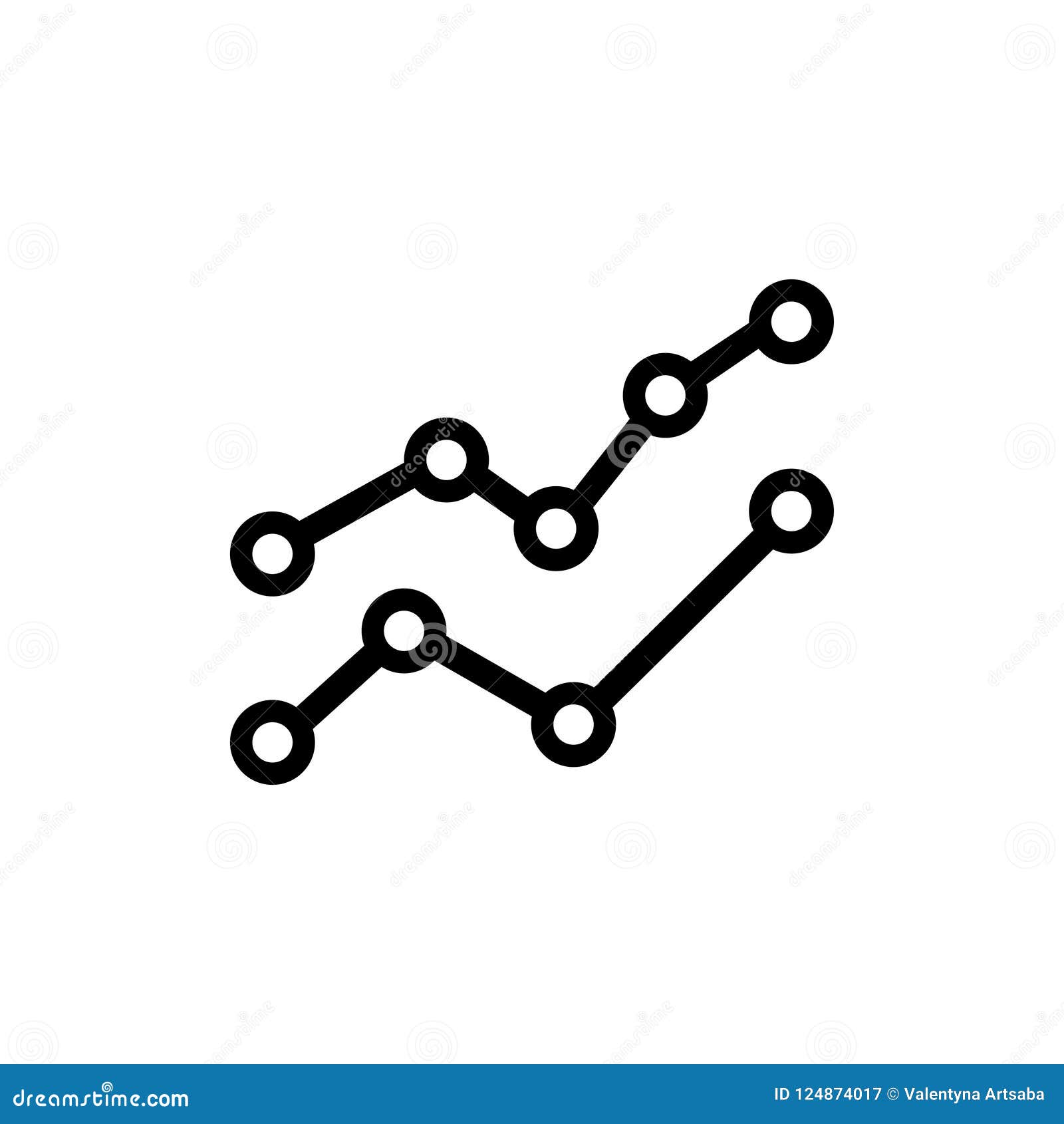 Line Graph with Points Flat Vector Icon Stock Vector - Illustration of ...