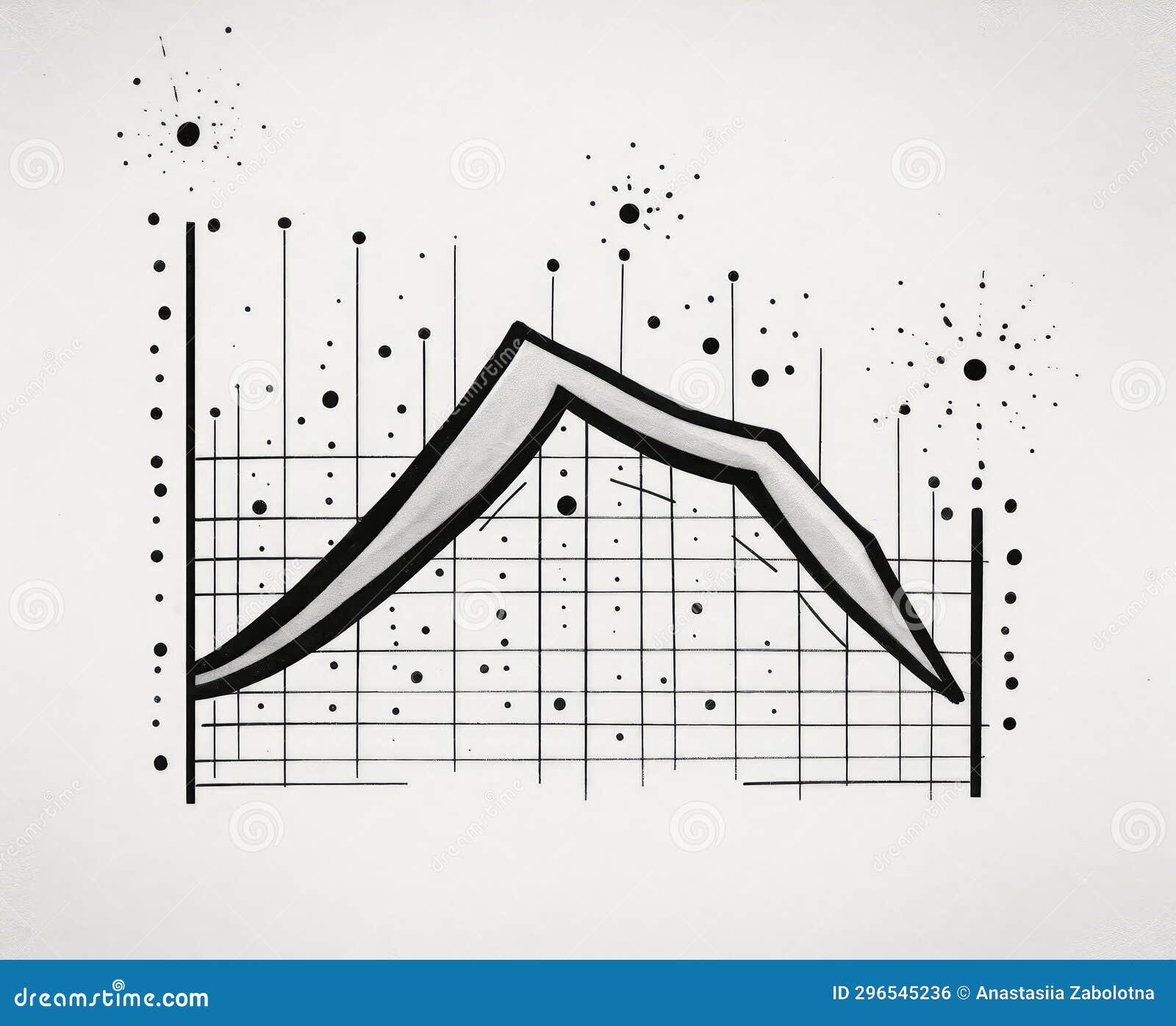 Line Graph with Some Pointers. Generative AI Stock Illustration ...