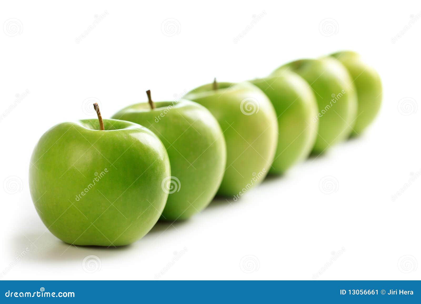 Line of green apples stock image. Image of background - 13056661