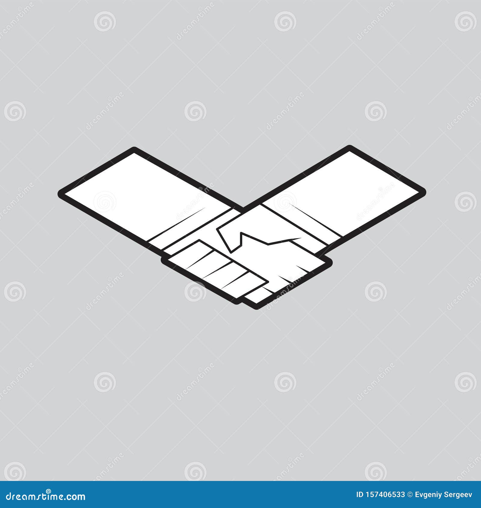 One Line Handshake Head Design Silhouette. Hand Drawn Minimalism Style ...