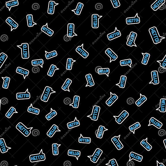 Line Hello in Different Languages Icon Isolated Seamless Pattern on ...